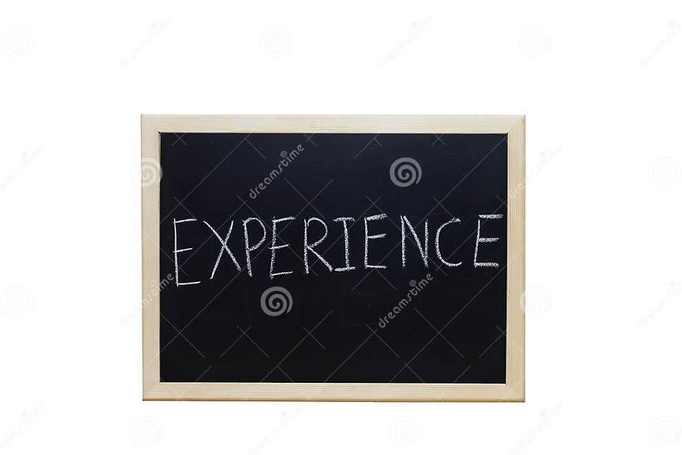 EXPERIENCE Written with White Chalk on Blackboard Stock Photo - Image ...