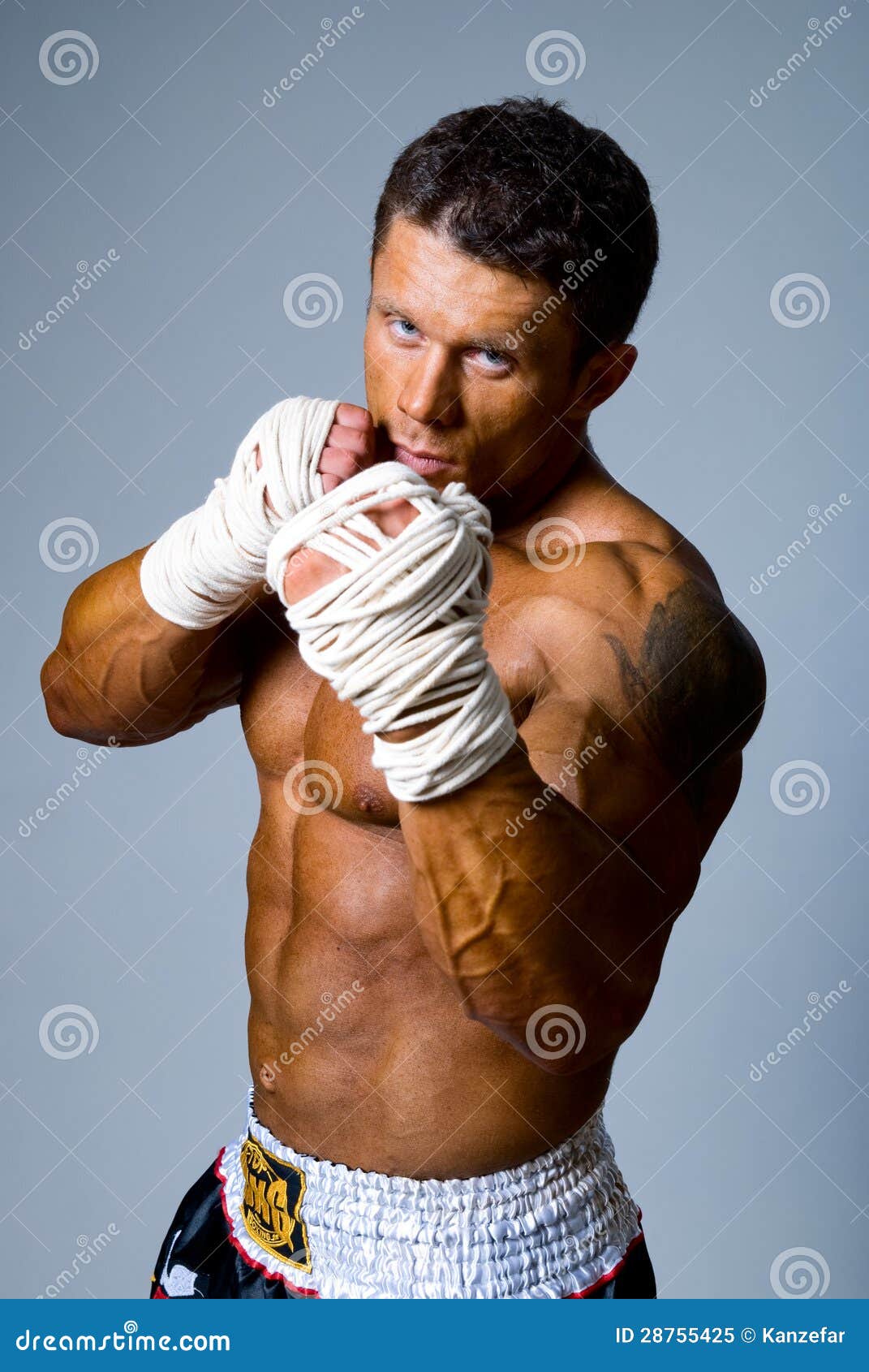 Experienced Adult Fighter Punches during Training Stock Image - Image ...