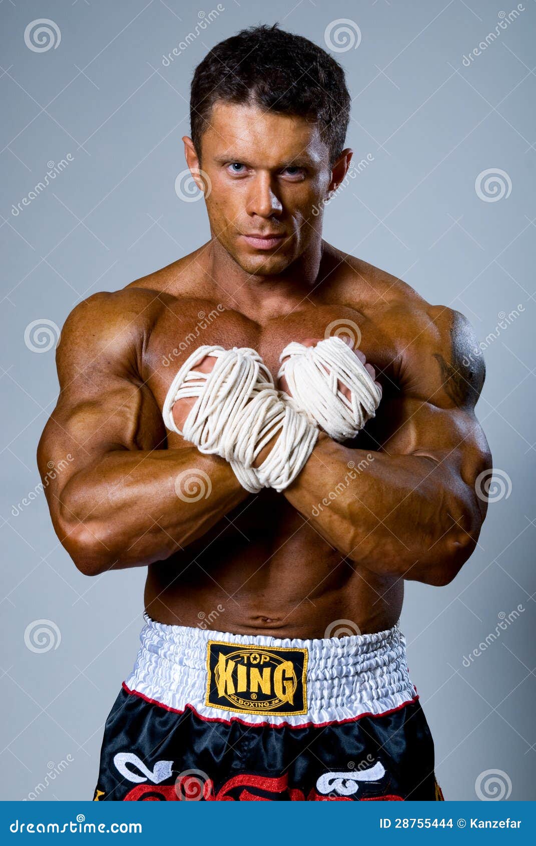 Experienced Adult Fighter Punches during Training. Stock Photo - Image ...