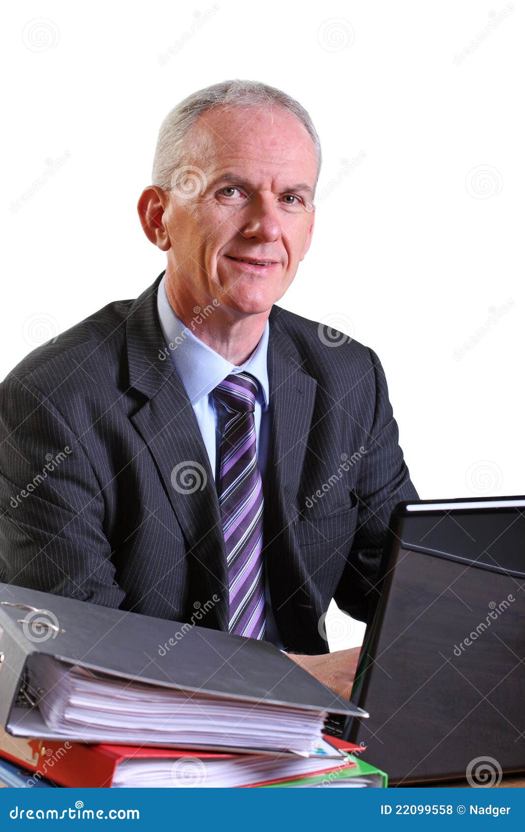 Experienced Businessman Smiling with Laptop Stock Photo - Image of ...