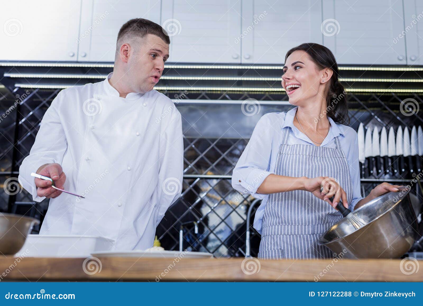 Experienced Chef Looking Very Surprised and Excited Stock Photo - Image ...