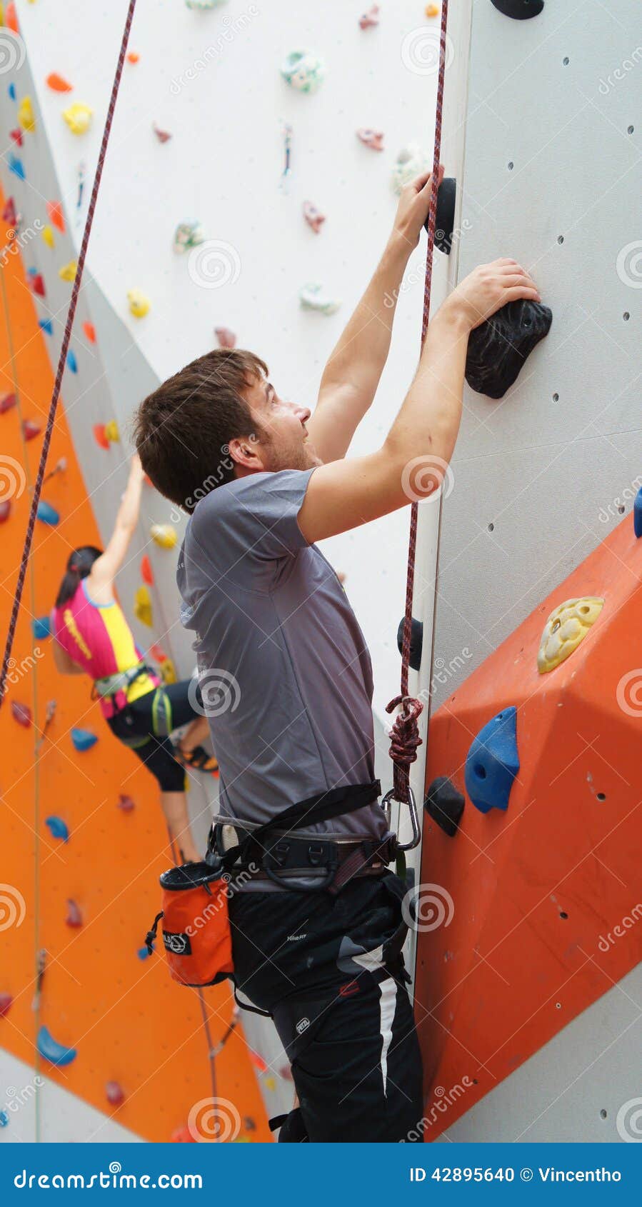 Experienced Climber Challenging Wall Obstacles Editorial Image - Image ...
