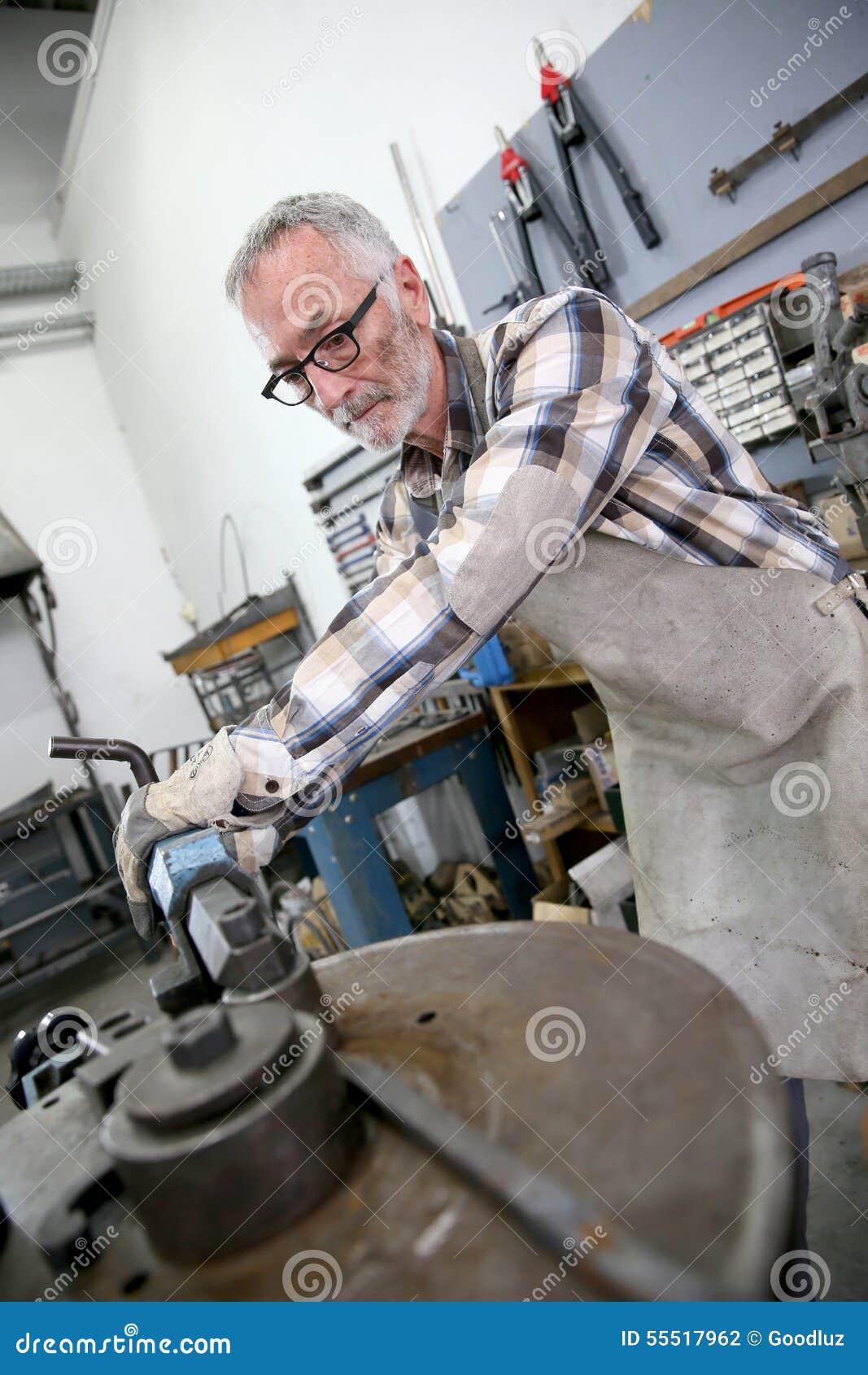 Experienced Craftsman Working on Iron Stock Photo - Image of training ...