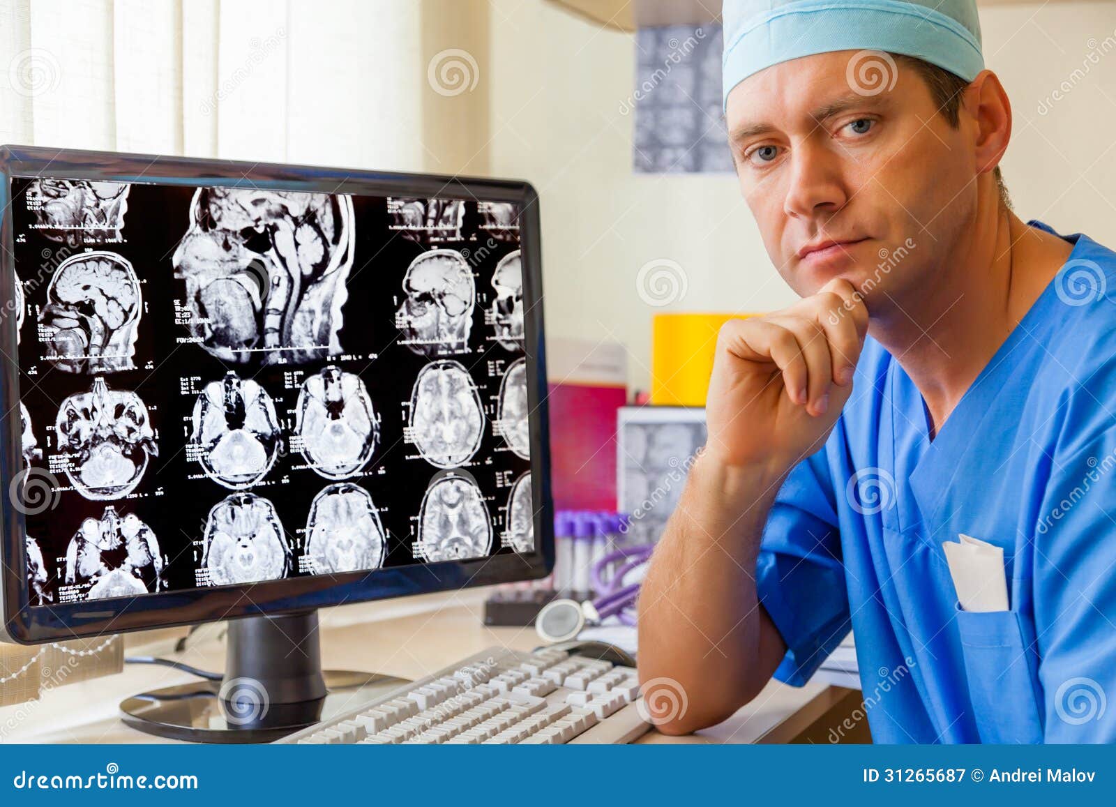 Experienced Doctor with an MRI Scan Stock Image - Image of occupation ...