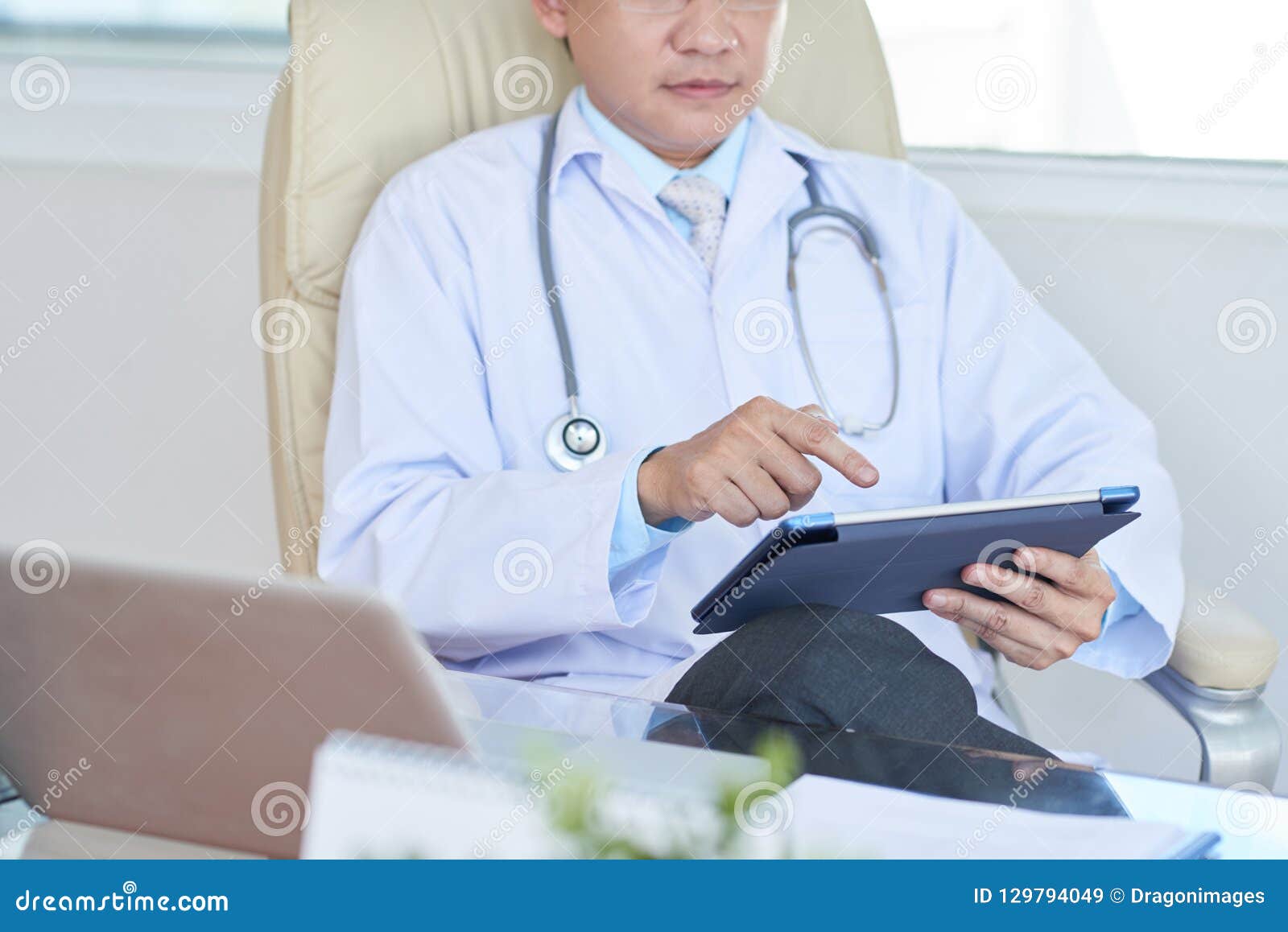 Doctor Working on Digital Tablet Stock Image - Image of healthcare ...