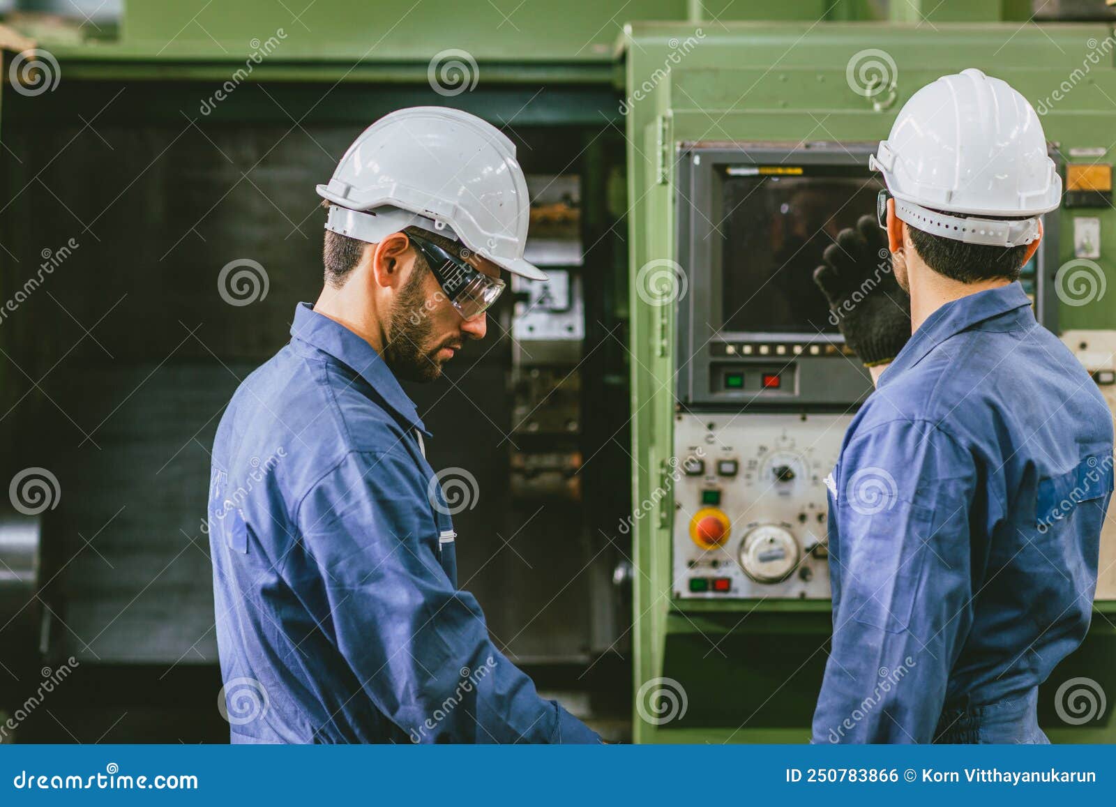 Experienced Engineer Staff Worker Working Together in Metal Factory ...