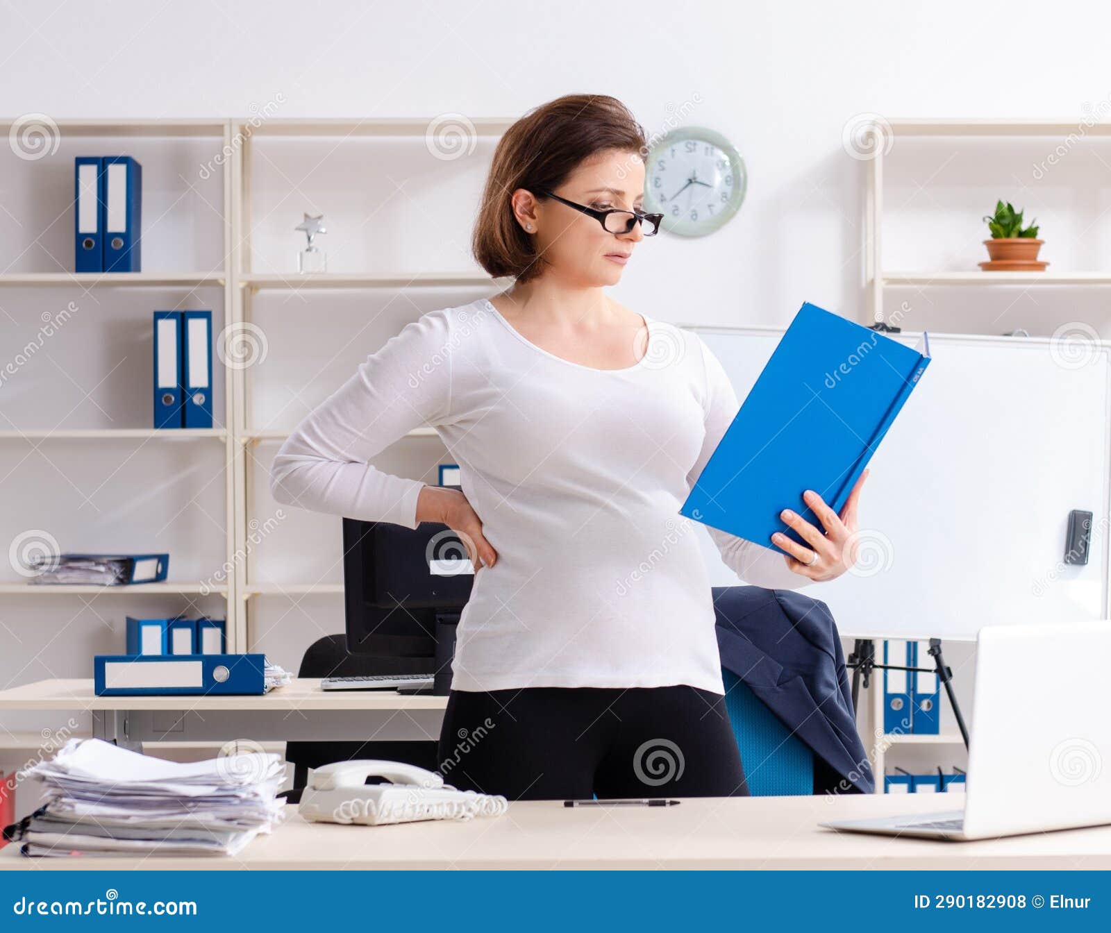 Experienced Female Employee Working in the Office Stock Photo - Image ...