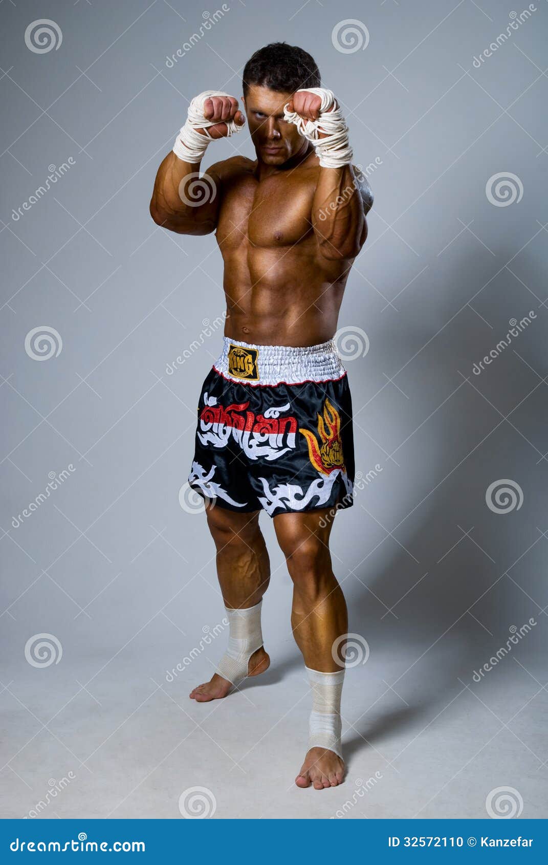 An Experienced Fighter Kickboxer Ready for a Fight. Stock Photo - Image ...