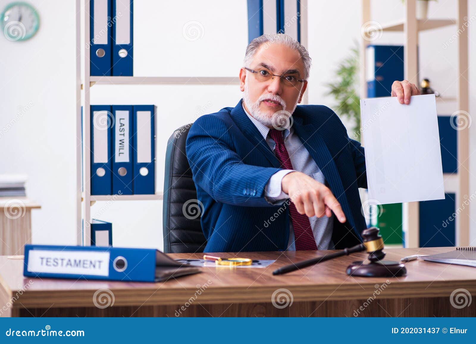Experienced Male Judge Sitting in the Office Stock Image - Image of ...