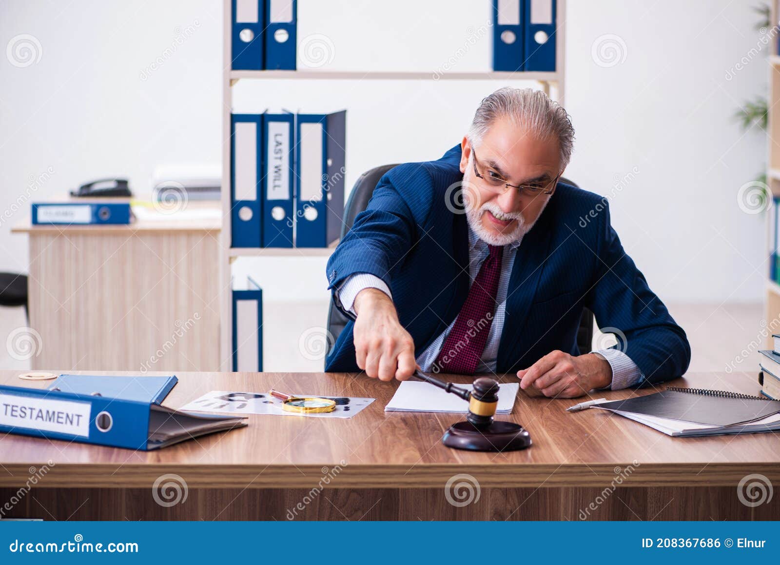 Experienced Male Judge Sitting in the Office Stock Photo - Image of ...