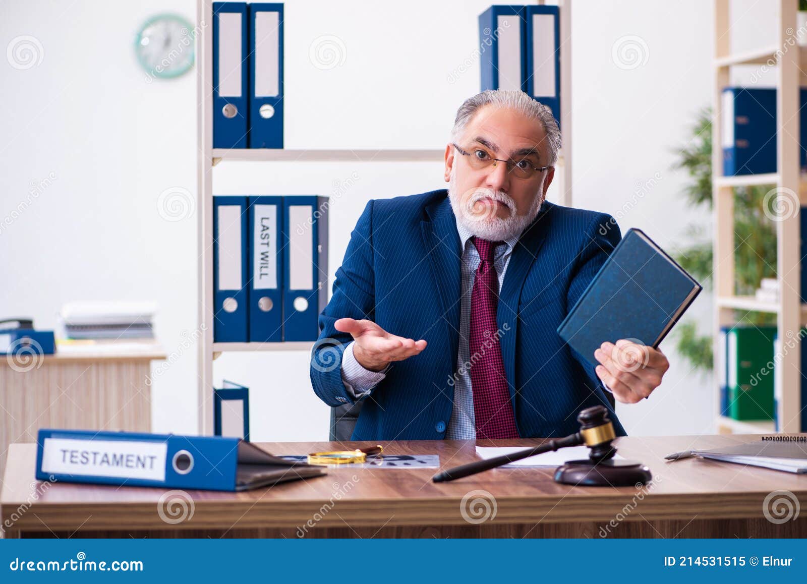 Experienced Male Judge Sitting in the Office Stock Image - Image of ...