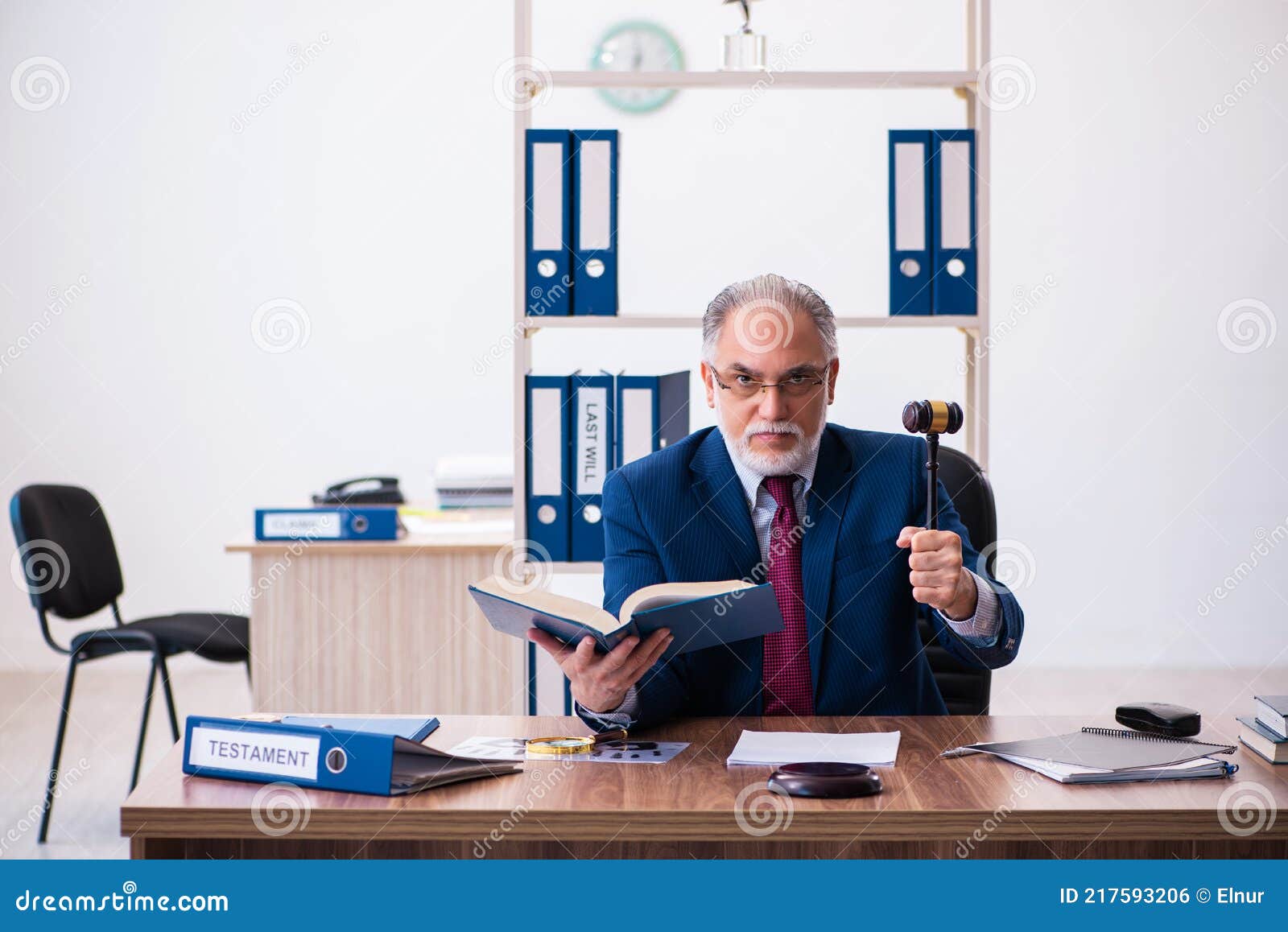 Experienced Male Judge Sitting in the Office Stock Photo - Image of ...
