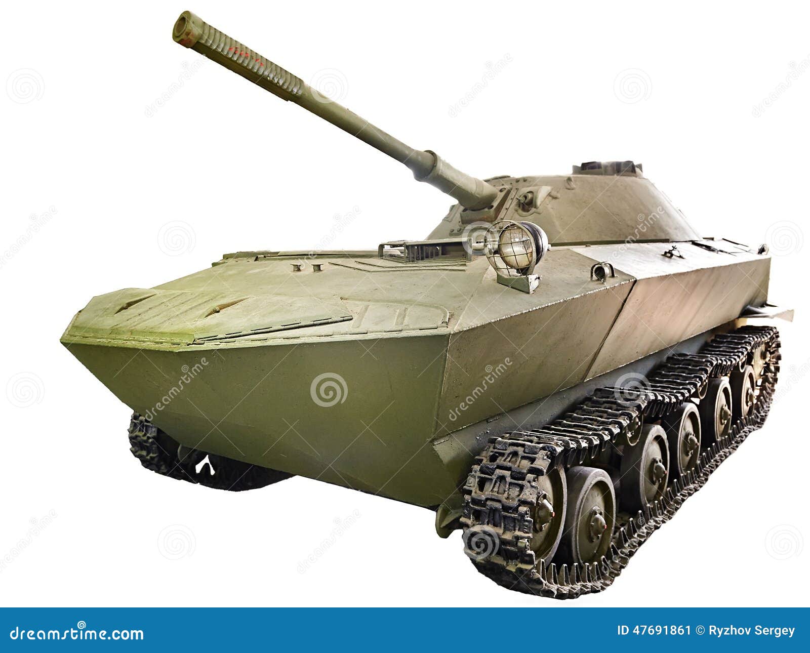 Experienced Light Amphibious Tank K-90 Isolated Stock Image - Image of ...