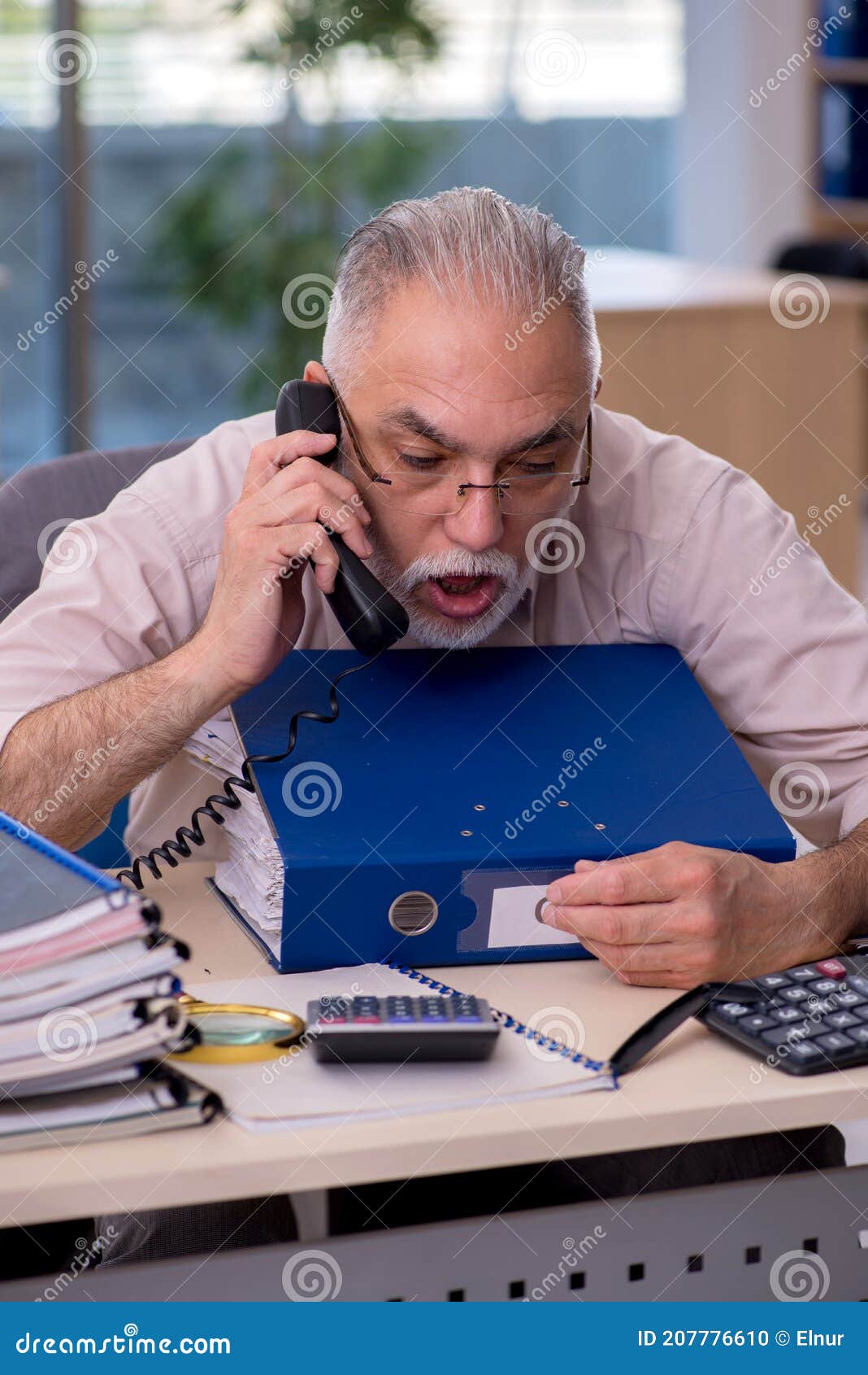 Old Male Bookkeeper in Budget Planning Concept Stock Photo - Image of ...