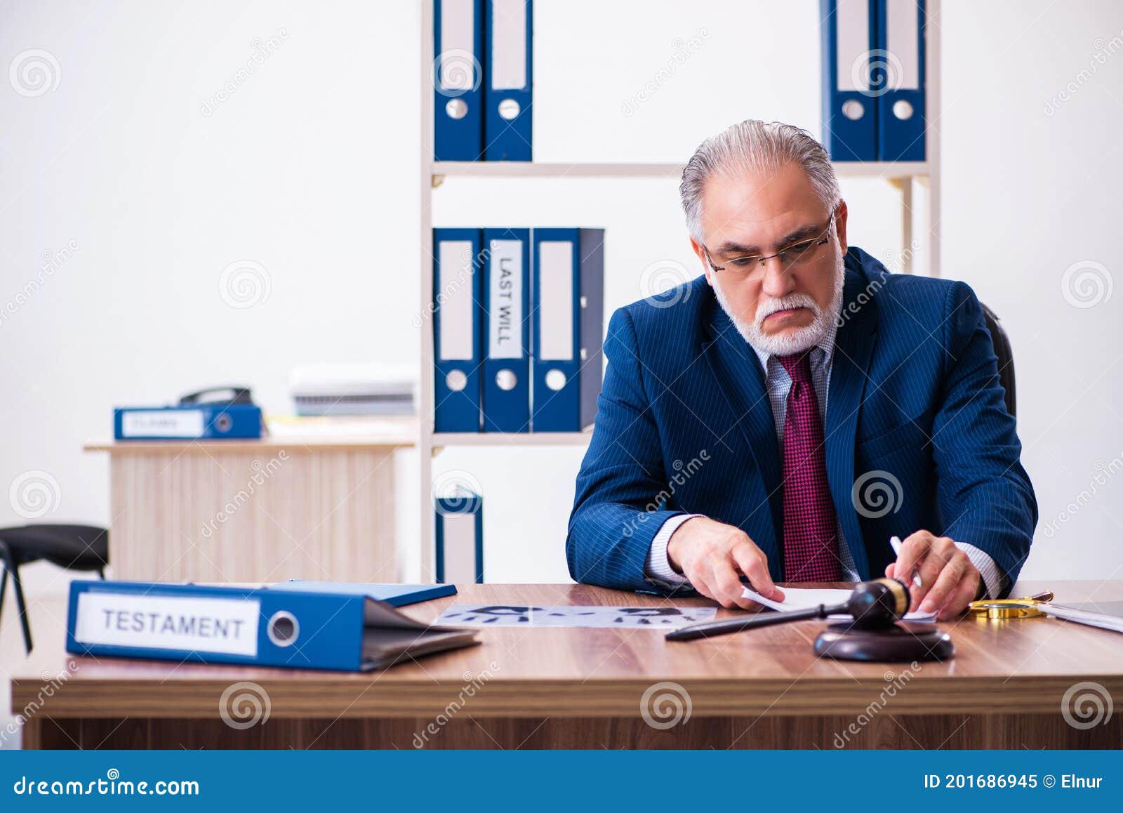 Experienced Male Judge Sitting in the Office Stock Image - Image of ...