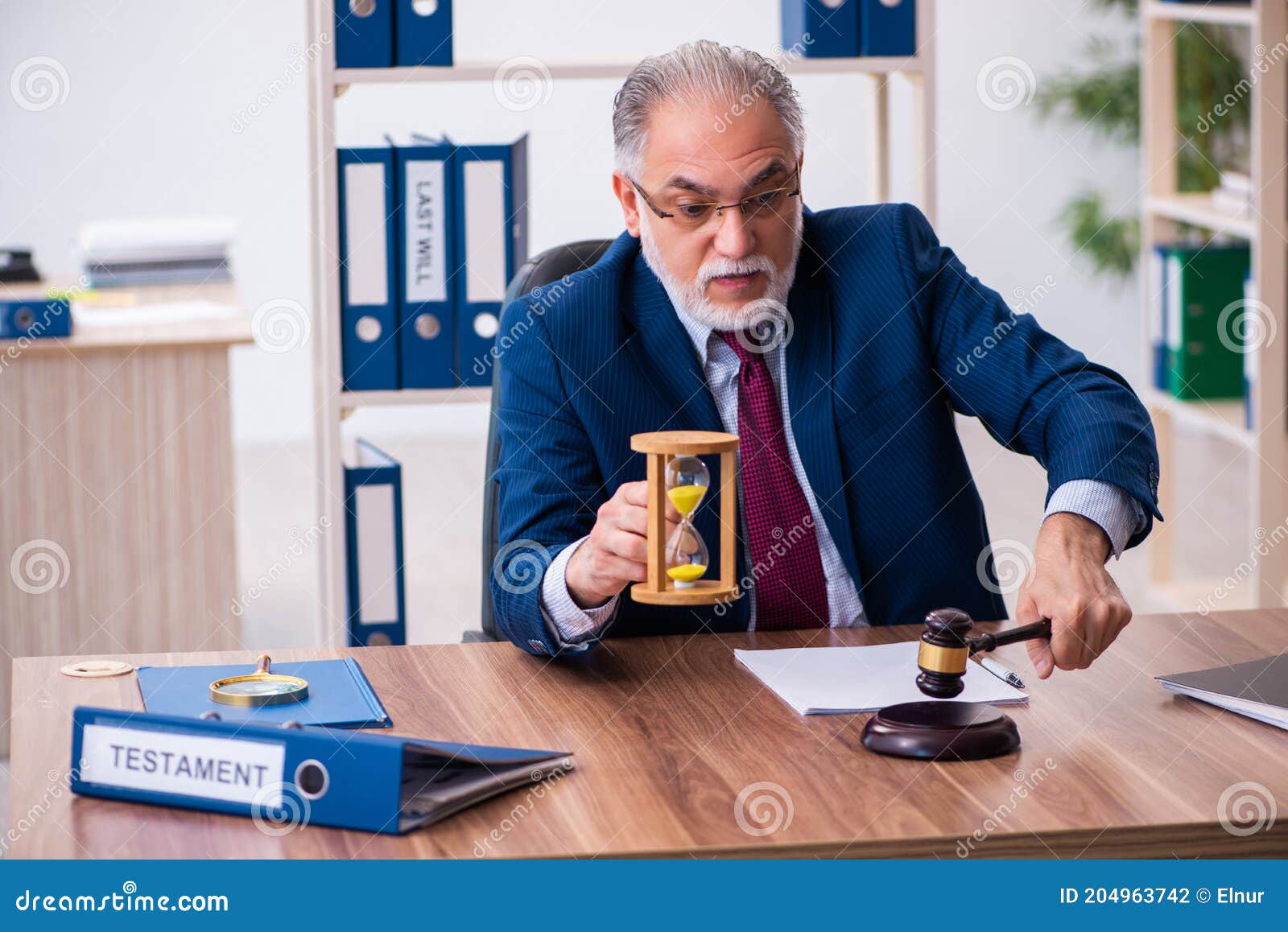 Experienced Male Judge Sitting in the Office Stock Photo - Image of ...