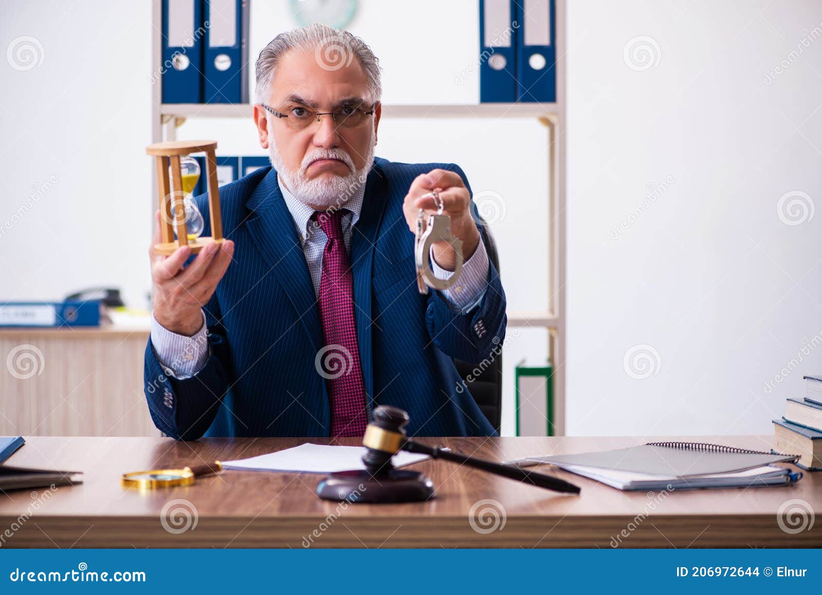 Experienced Male Judge Sitting in the Office Stock Photo - Image of ...