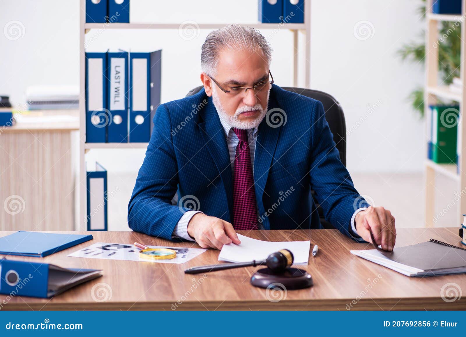 Experienced Male Judge Sitting in the Office Stock Photo - Image of ...