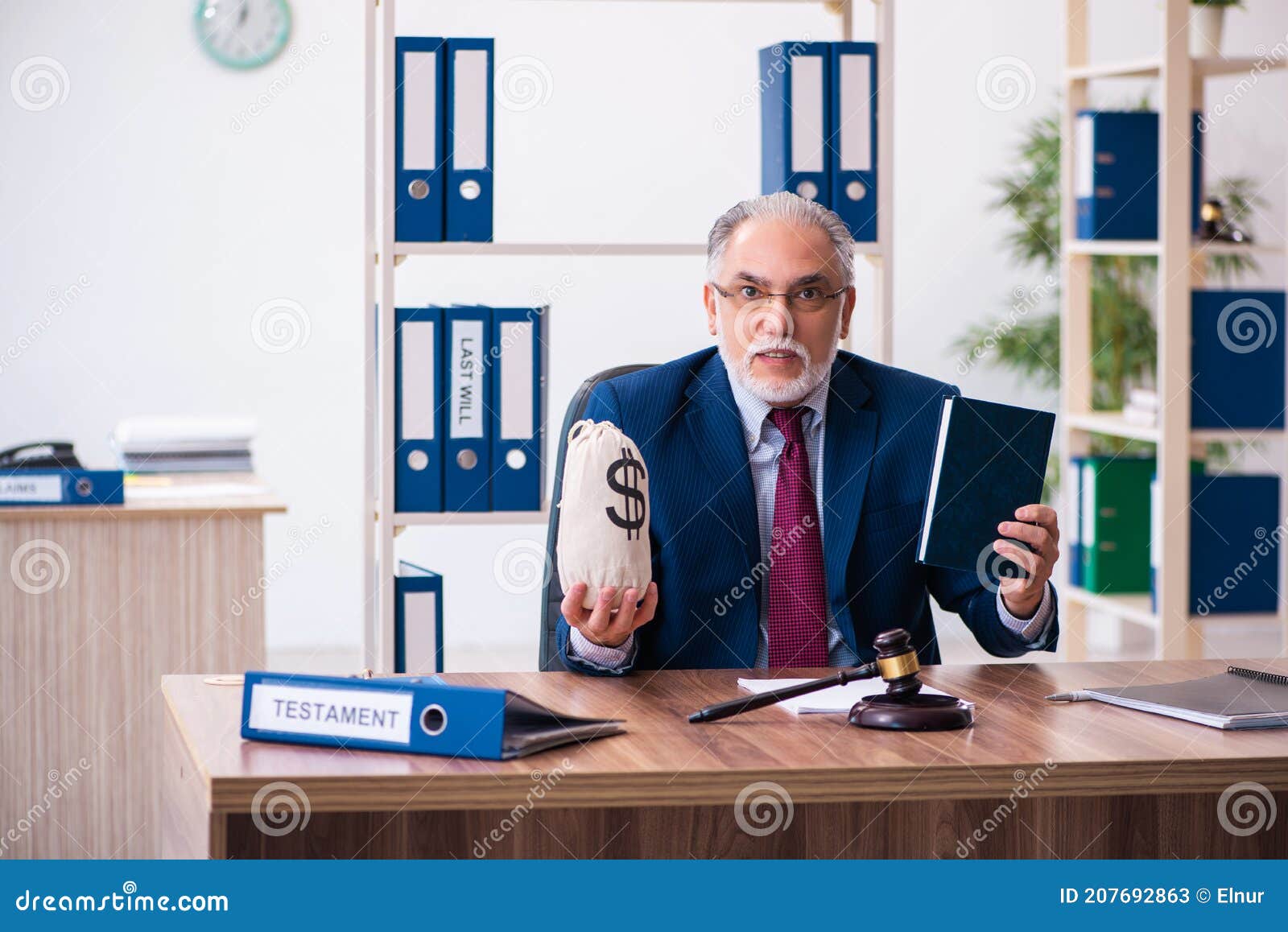 Experienced Male Judge Sitting in the Office Stock Image - Image of ...