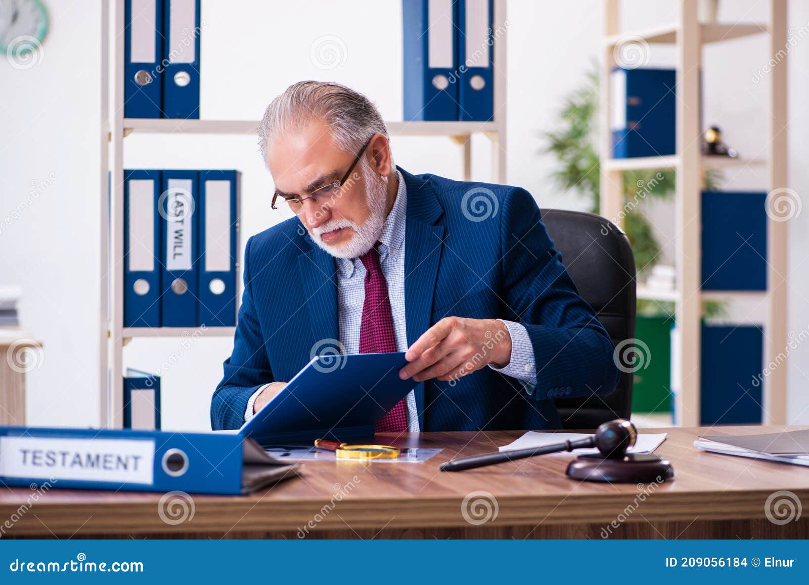 Experienced Male Judge Sitting in the Office Stock Photo - Image of ...