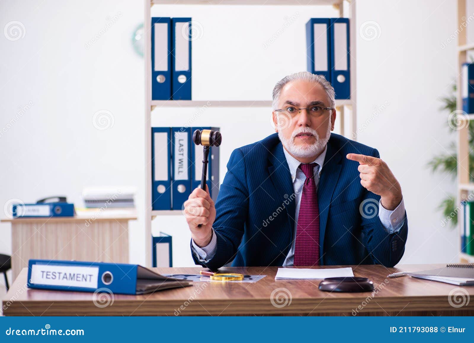 Experienced Male Judge Sitting in the Office Stock Photo - Image of ...