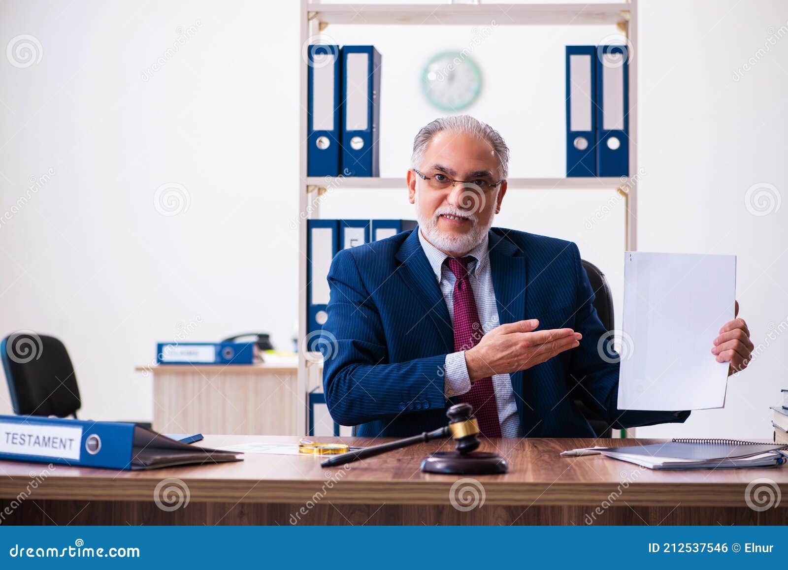 Experienced Male Judge Sitting in the Office Stock Photo - Image of ...