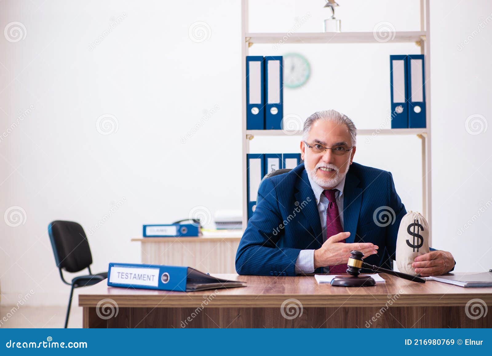 Experienced Male Judge Sitting in the Office Stock Image - Image of ...