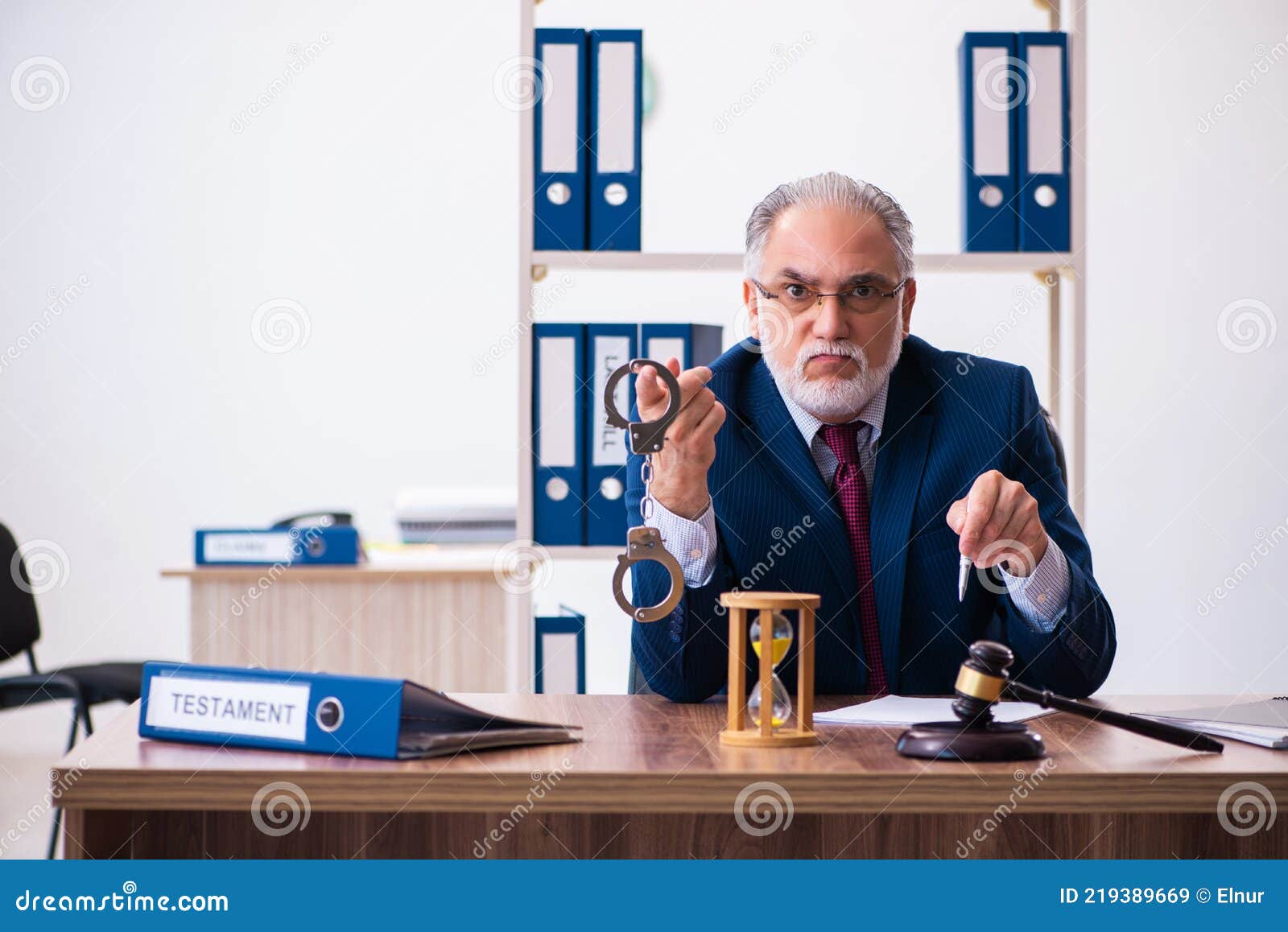 Experienced Male Judge Sitting in the Office Stock Image - Image of ...