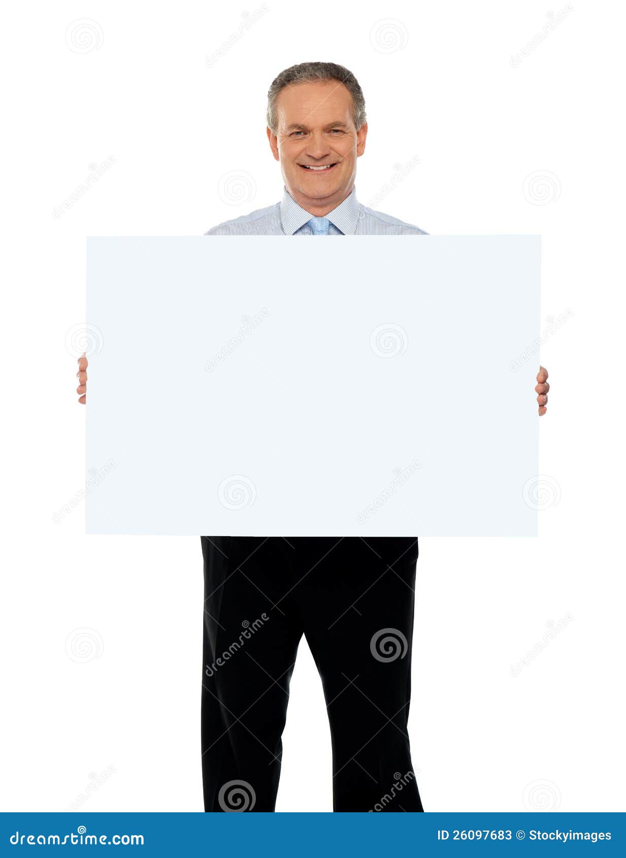 Experienced Male Representative with Ad Board Stock Image - Image of ...