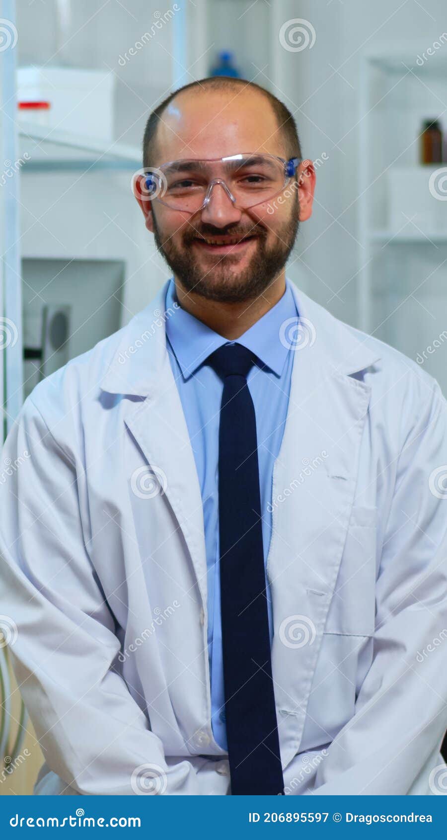 Experienced Man Scientist Looking at Camera Smiling Stock Image - Image ...