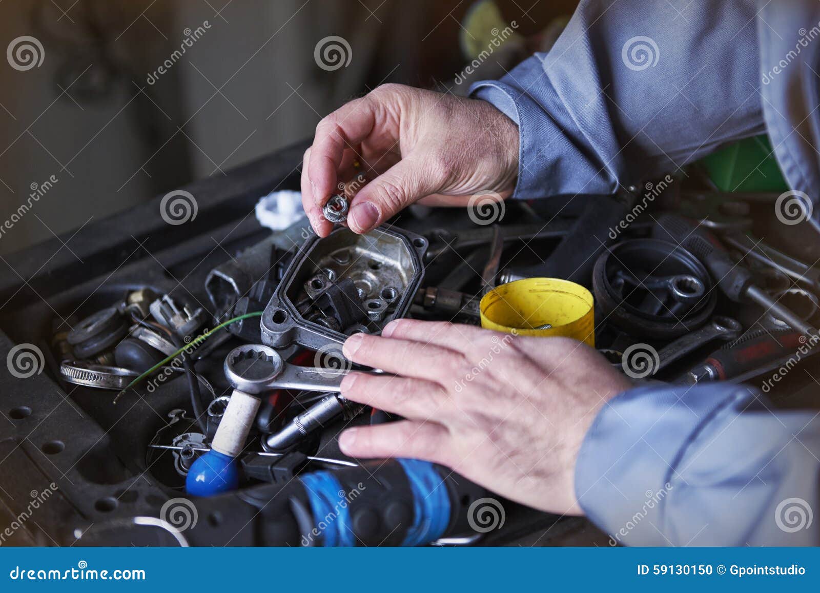 Experienced mechanic stock photo. Image of auto, cargo - 59130150