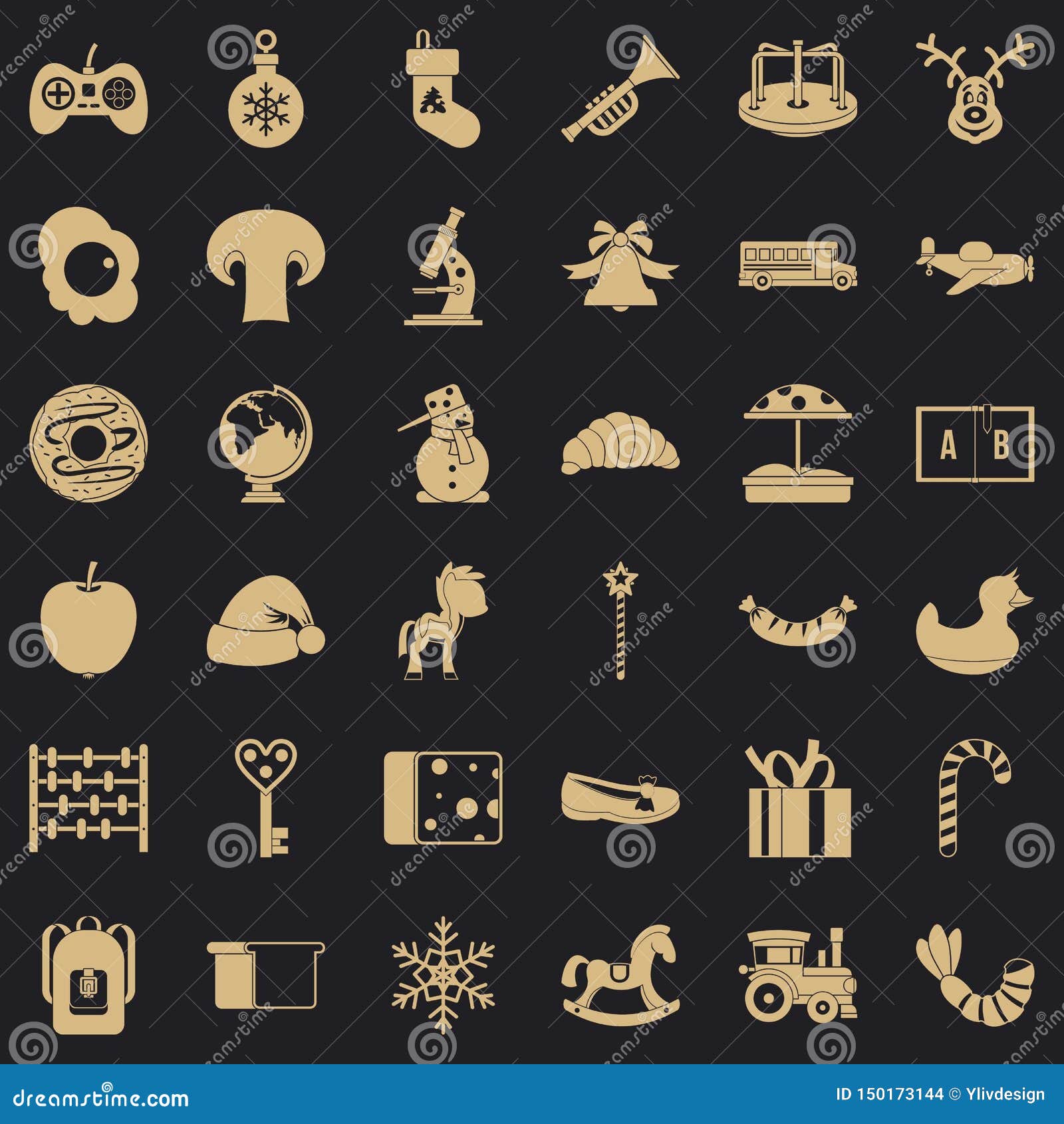 Experienced Nanny Icons Set, Simple Style Stock Vector - Illustration ...