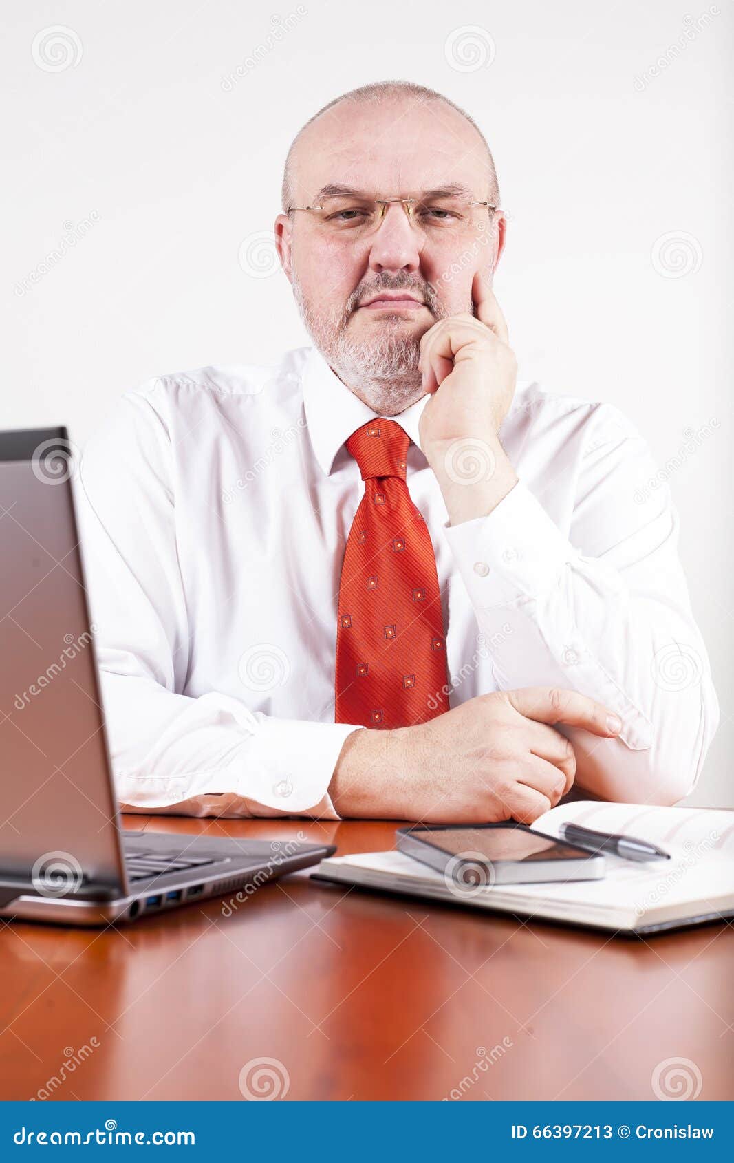 Experienced Office Boss by the Desk. Stock Image - Image of ...
