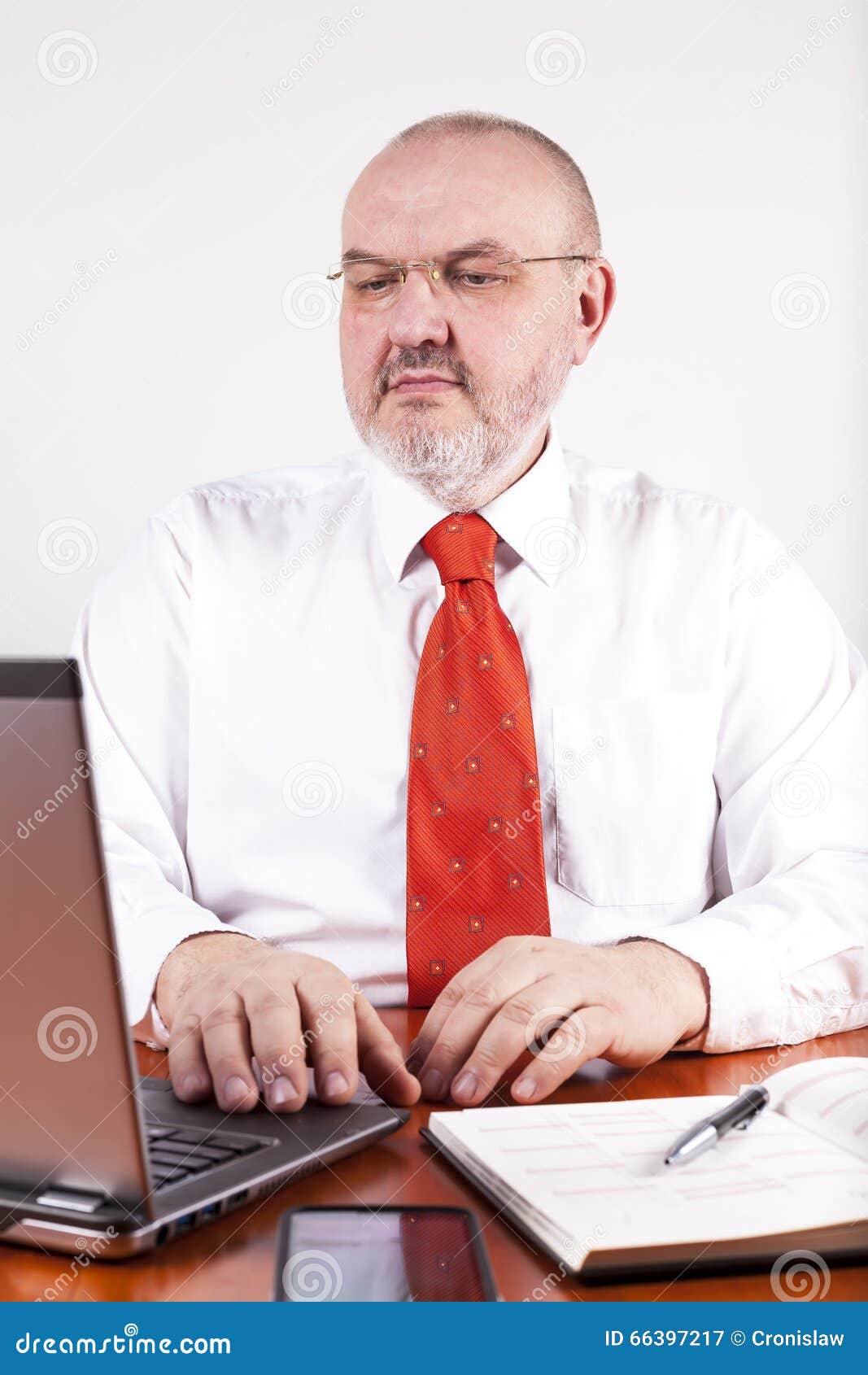 Experienced Office Boss by the Desk. Stock Image - Image of portrait ...