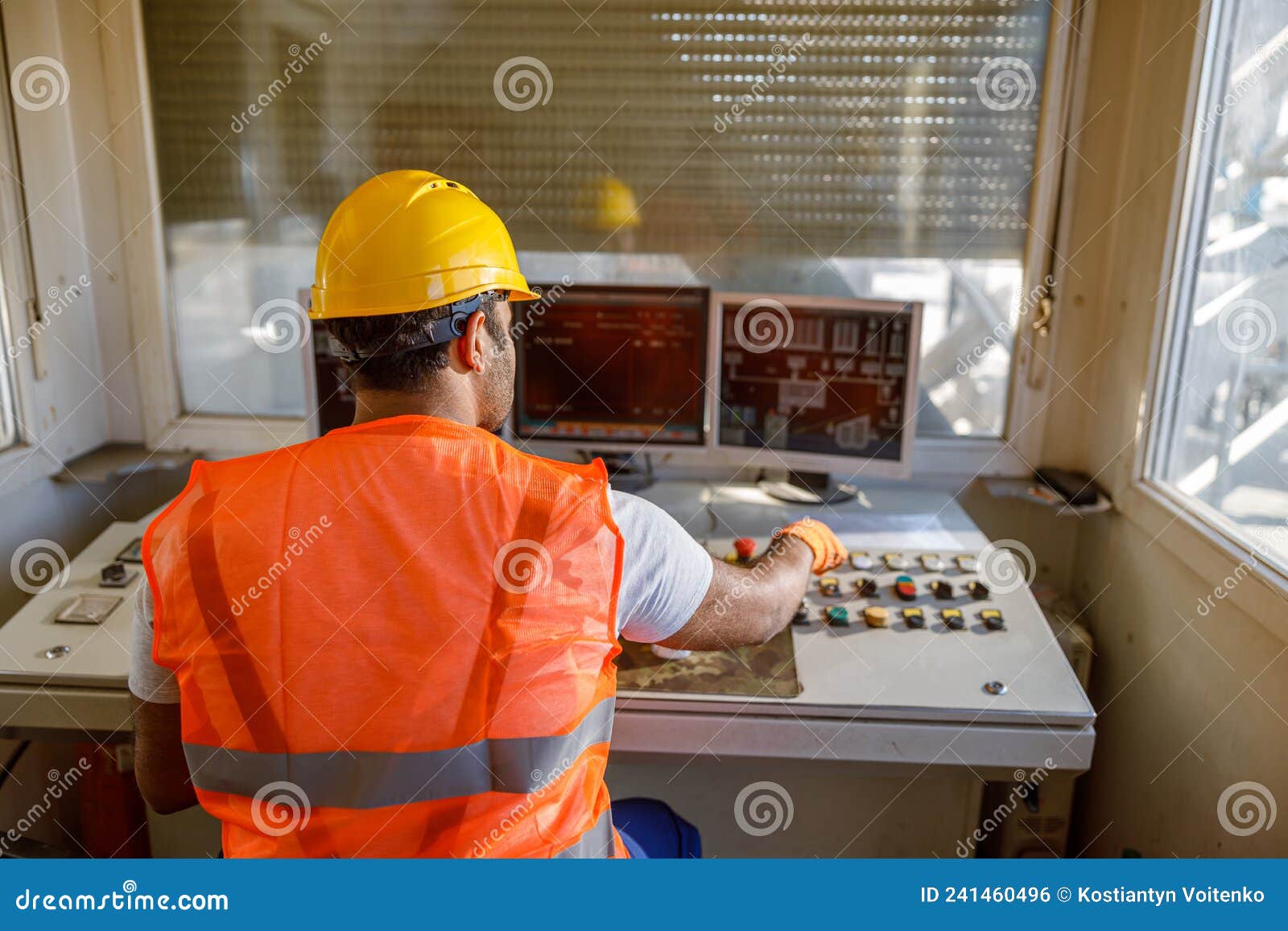 Experienced Operator Concentrating at His Work in Plant Stock Photo ...