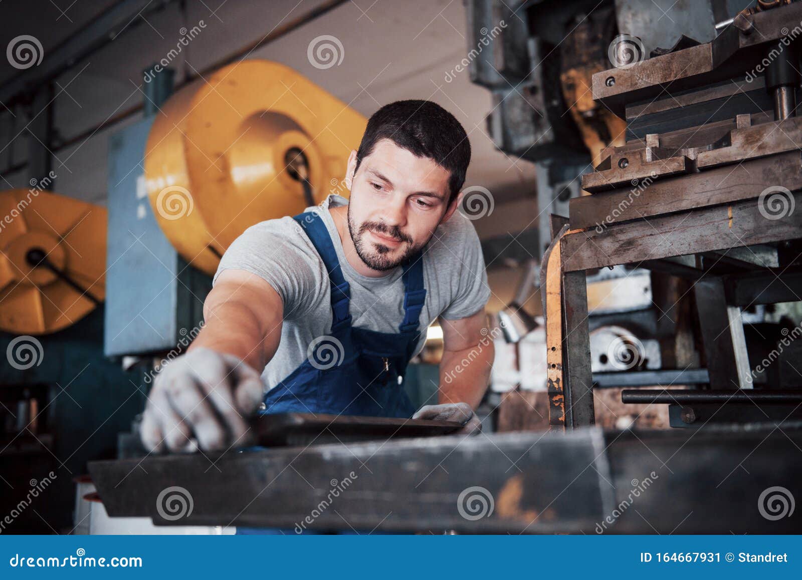 Experienced Operator in a Hard Hat. Metalworking Industry Concept ...