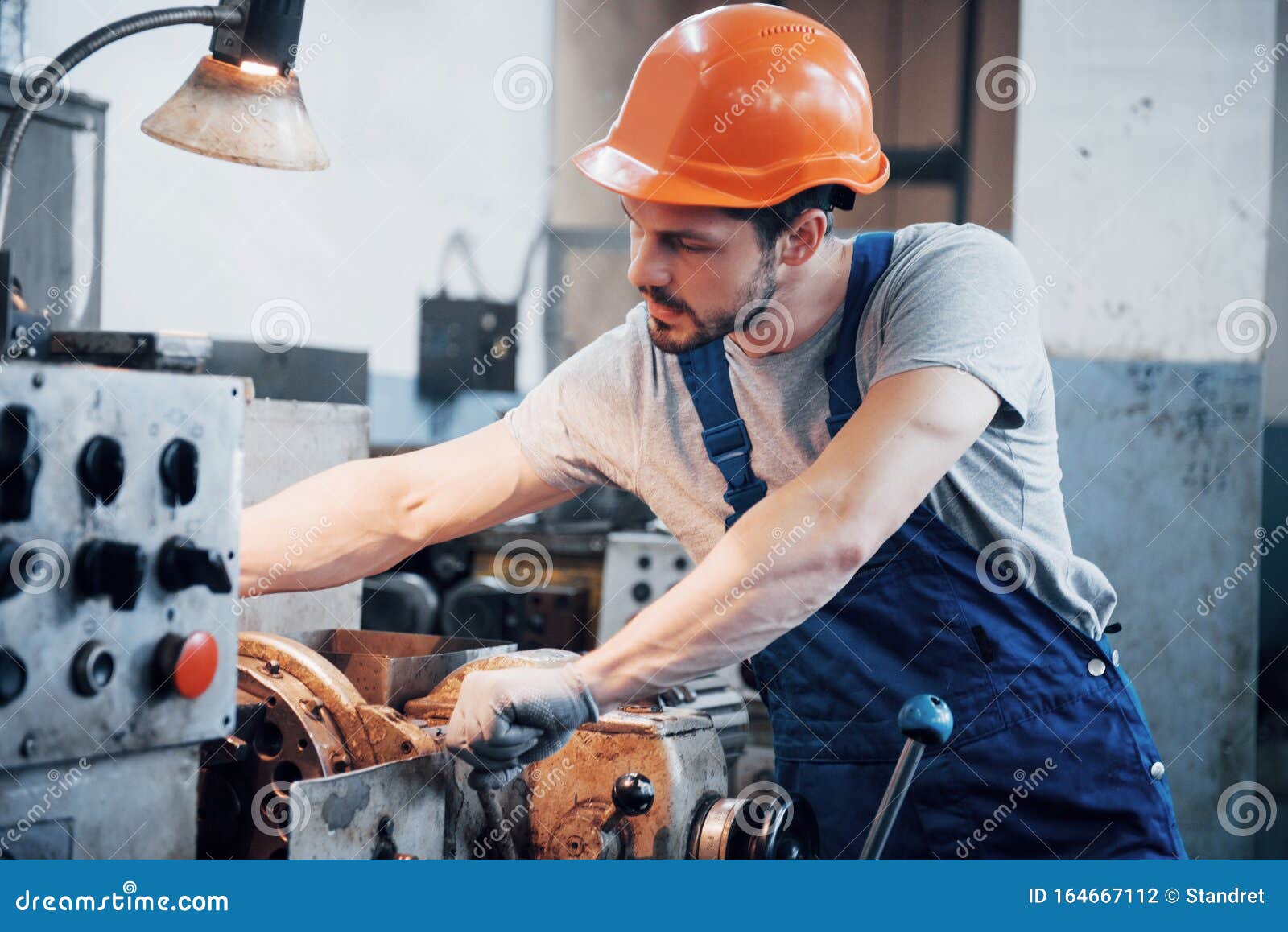 Experienced Operator in a Hard Hat. Metalworking Industry Concept ...