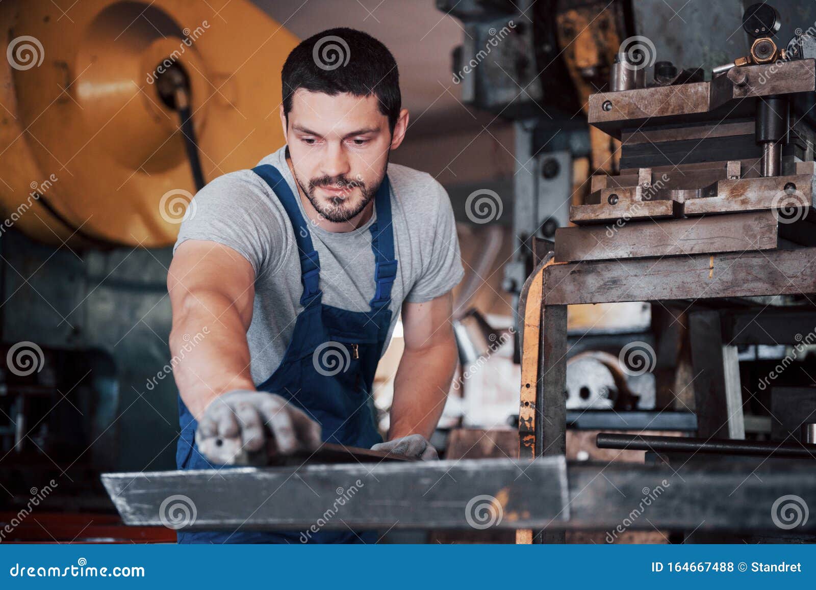 Experienced Operator in a Hard Hat. Metalworking Industry Concept ...