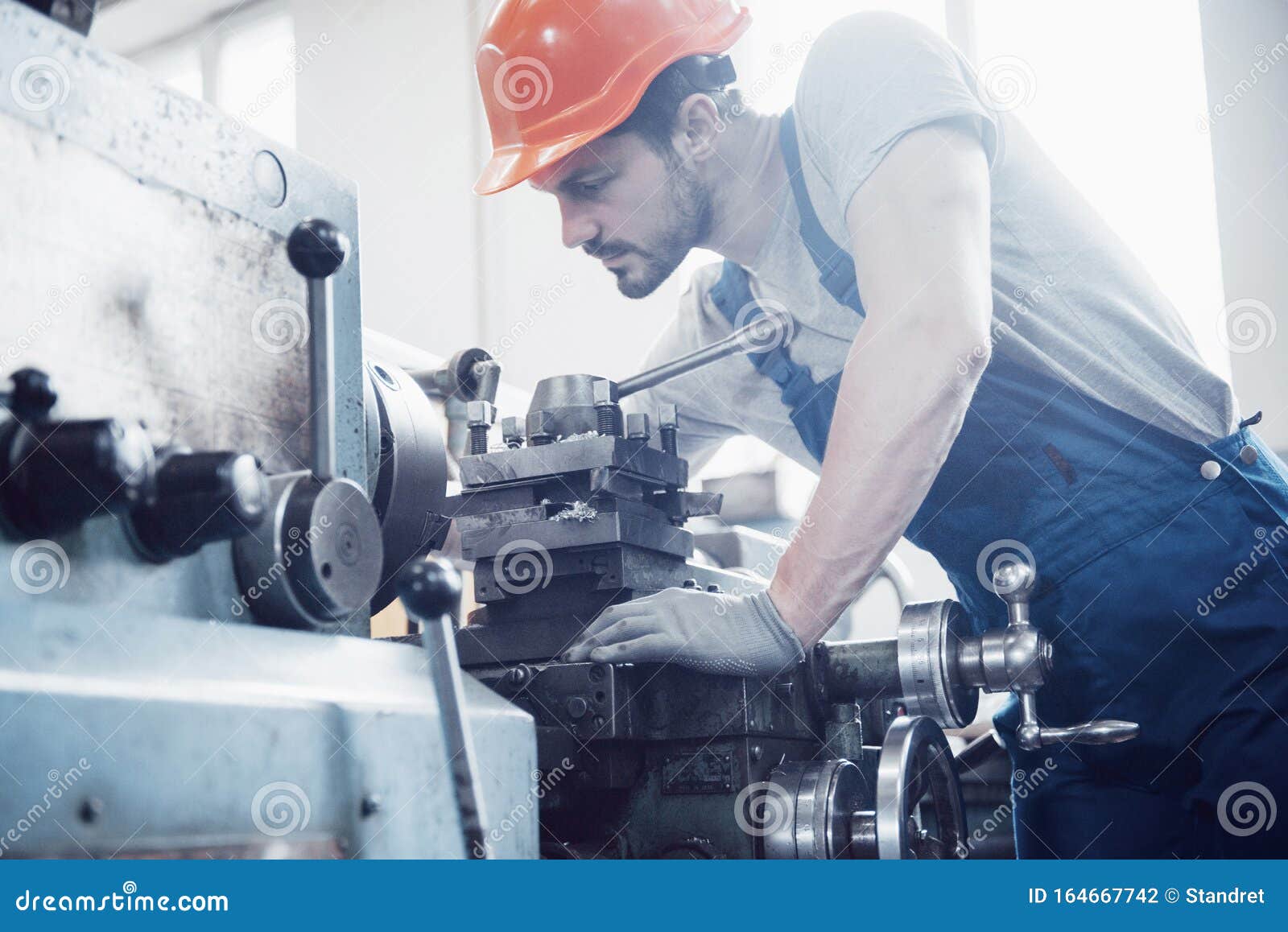 Experienced Operator in a Hard Hat. Metalworking Industry Concept ...