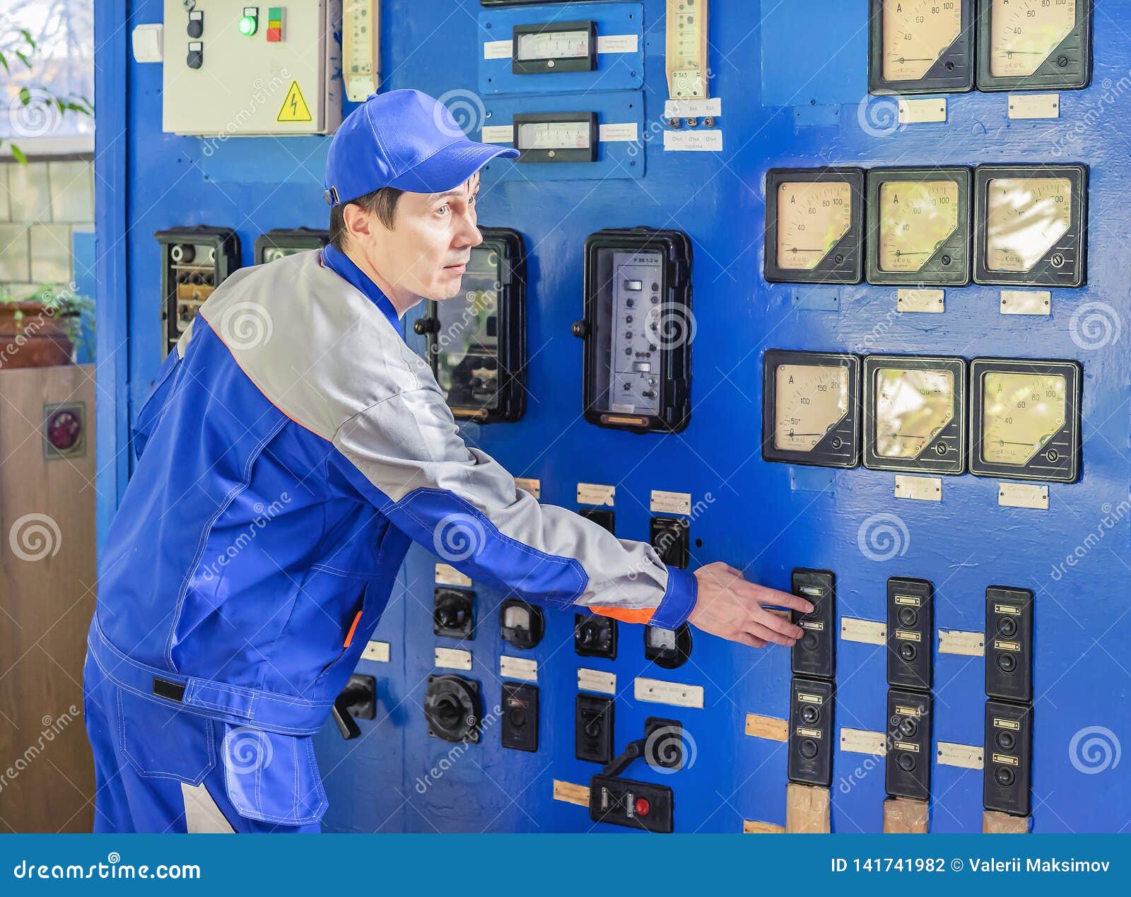 An Experienced Operator Service Gas Boiler Equipment Stock Photo ...