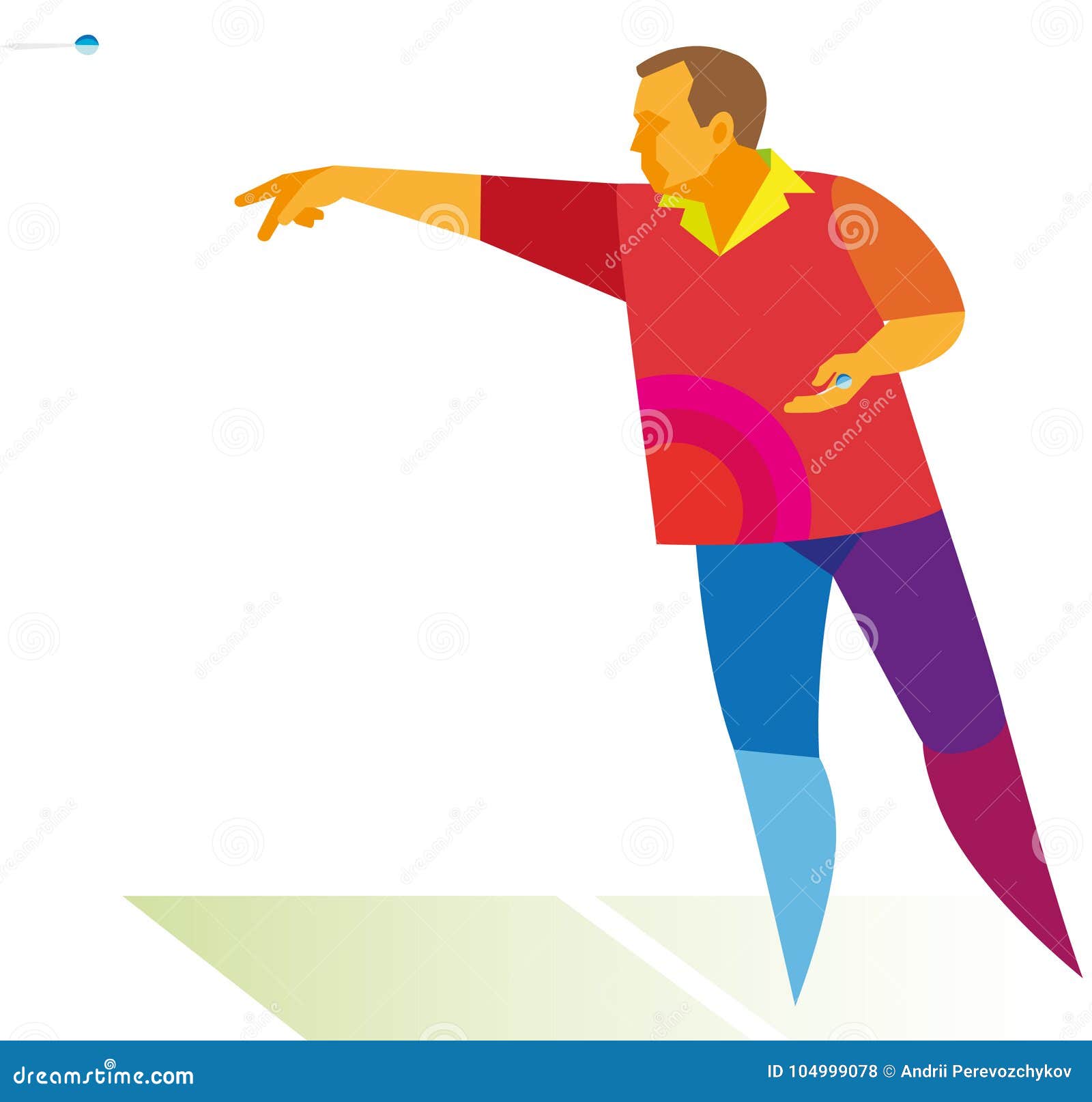 Experienced Person is a Darts Player, Performs a Winning Throw O Stock ...