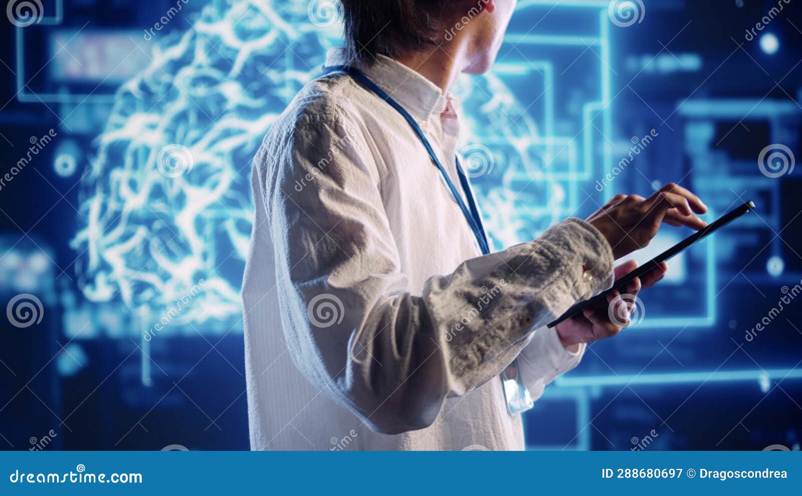 Expert Doing AI Human Brain Simulation Stock Video - Video of brain, computing: 288680697