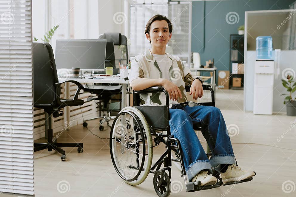 Experienced Programmer with Disability Stock Photo - Image of data ...