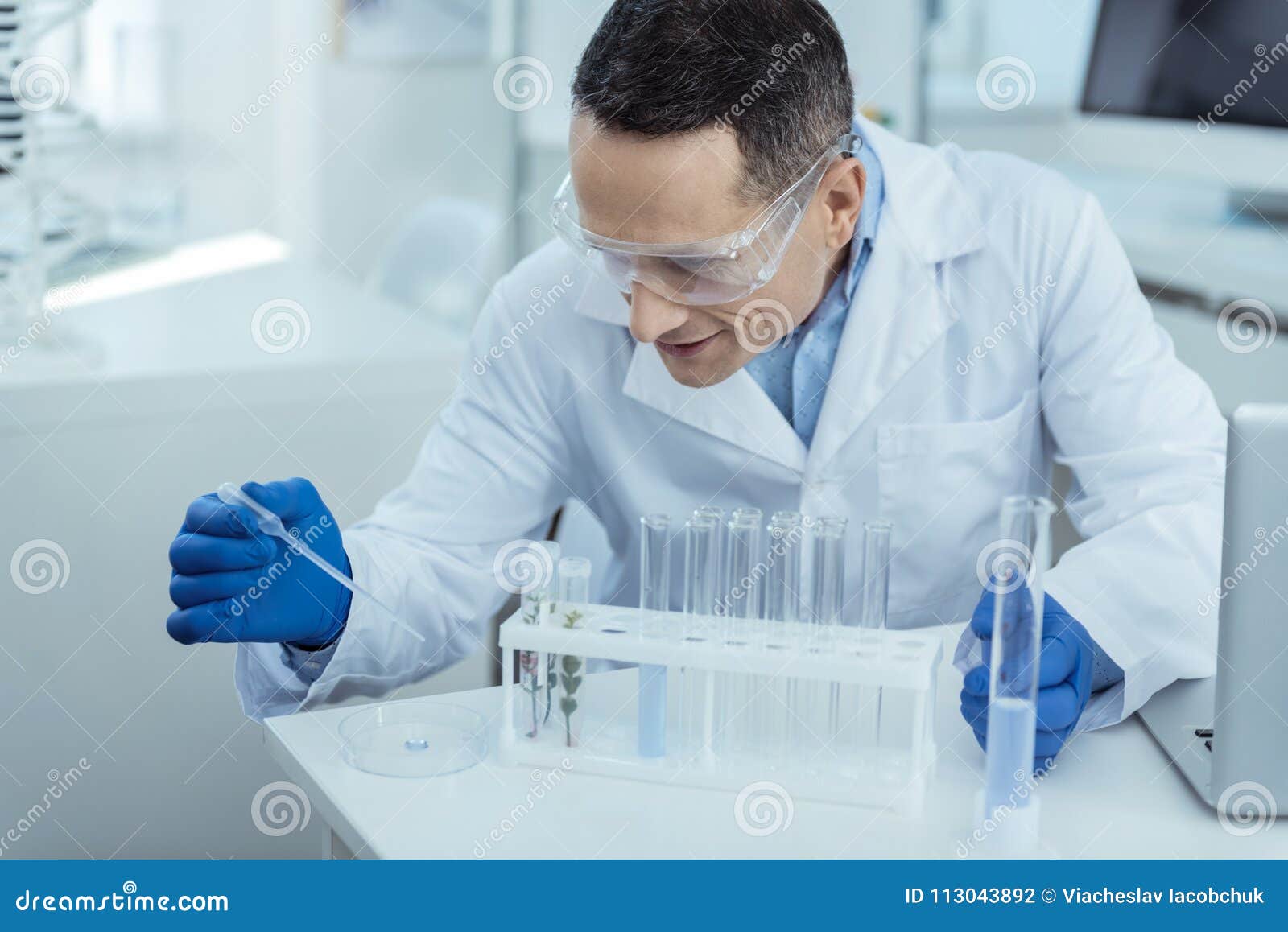 Experienced Researcher Working in a Lab Stock Photo - Image of ...