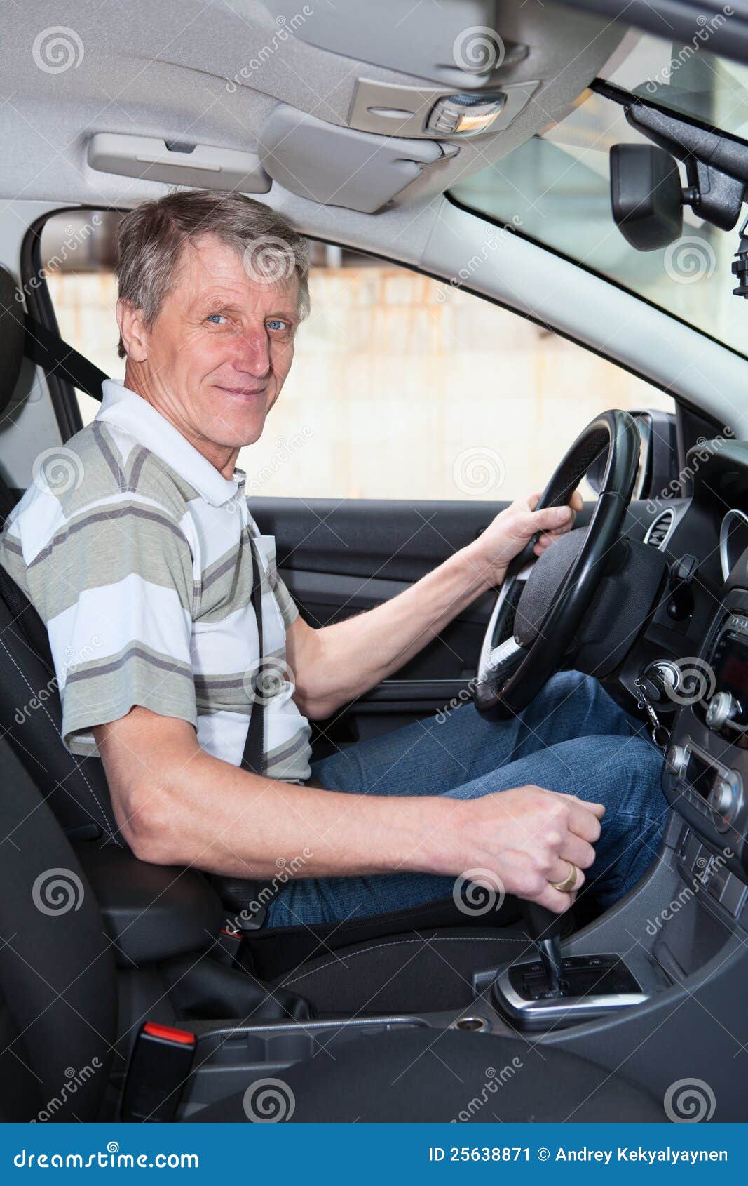 Experienced Senior Driver in Car Stock Image - Image of gray, owner ...