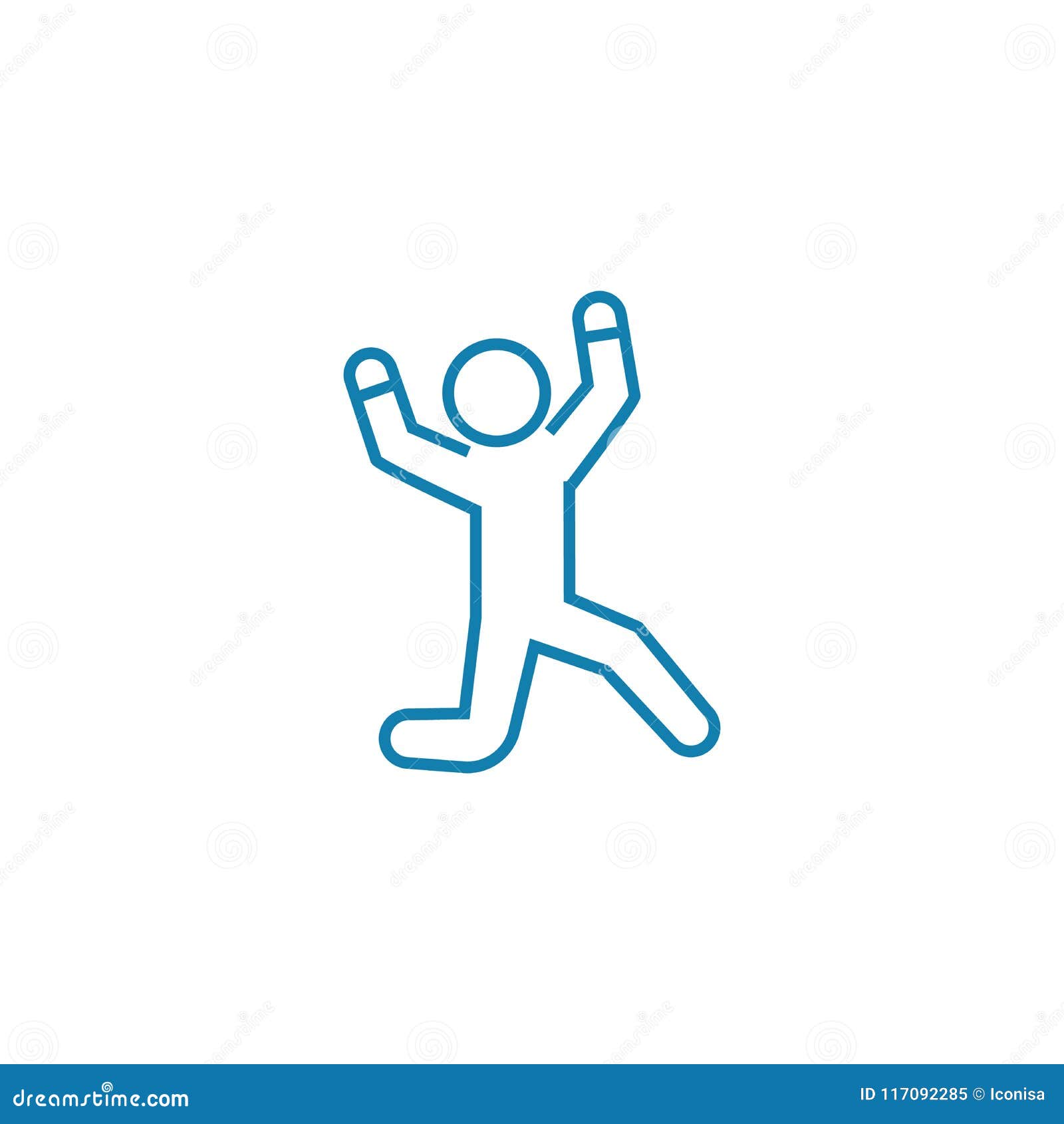 Experiencing Joy Linear Icon Concept. Experiencing Joy Line Vector Sign ...