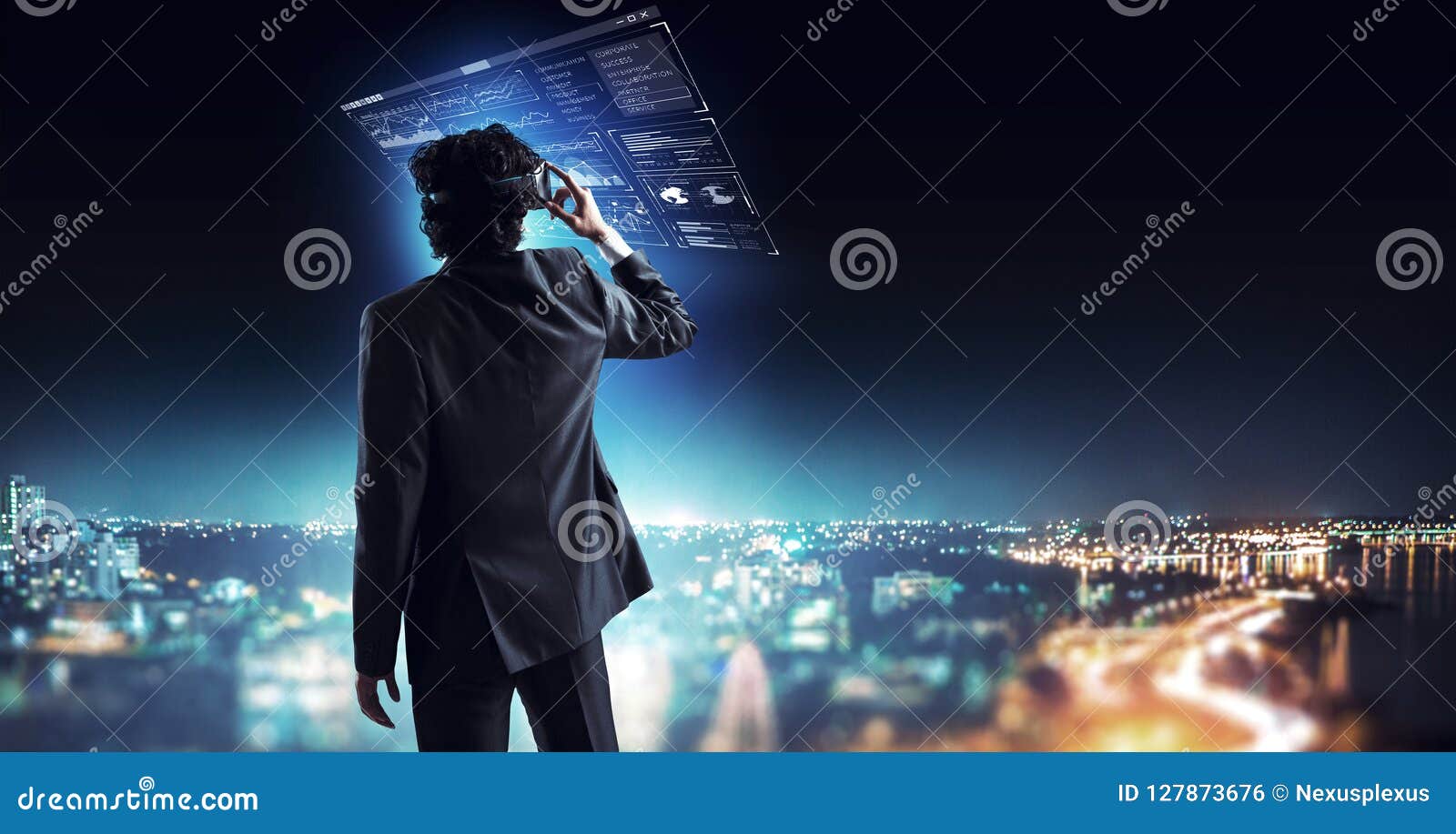 Experiencing Virtual Reality. Mixed Media Stock Photo - Image of male ...