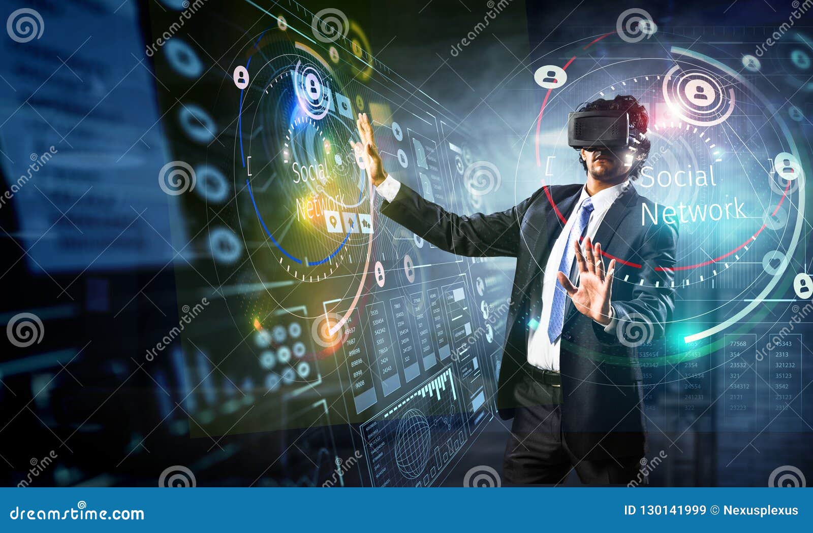 Experiencing Virtual Reality. Mixed Media Stock Image - Image of ...
