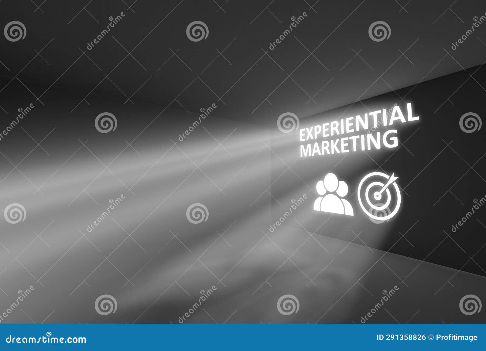 EXPERIENTIAL MARKETING Rays Volume Light Concept 3d Stock Illustration ...
