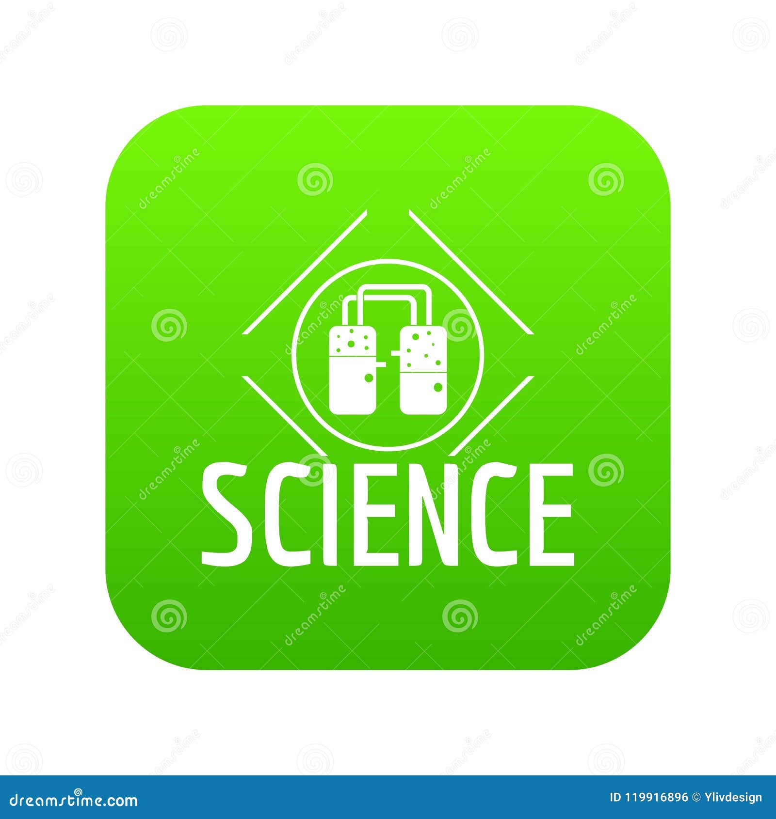 Experiment Center Icon Green Vector Stock Vector - Illustration of ...